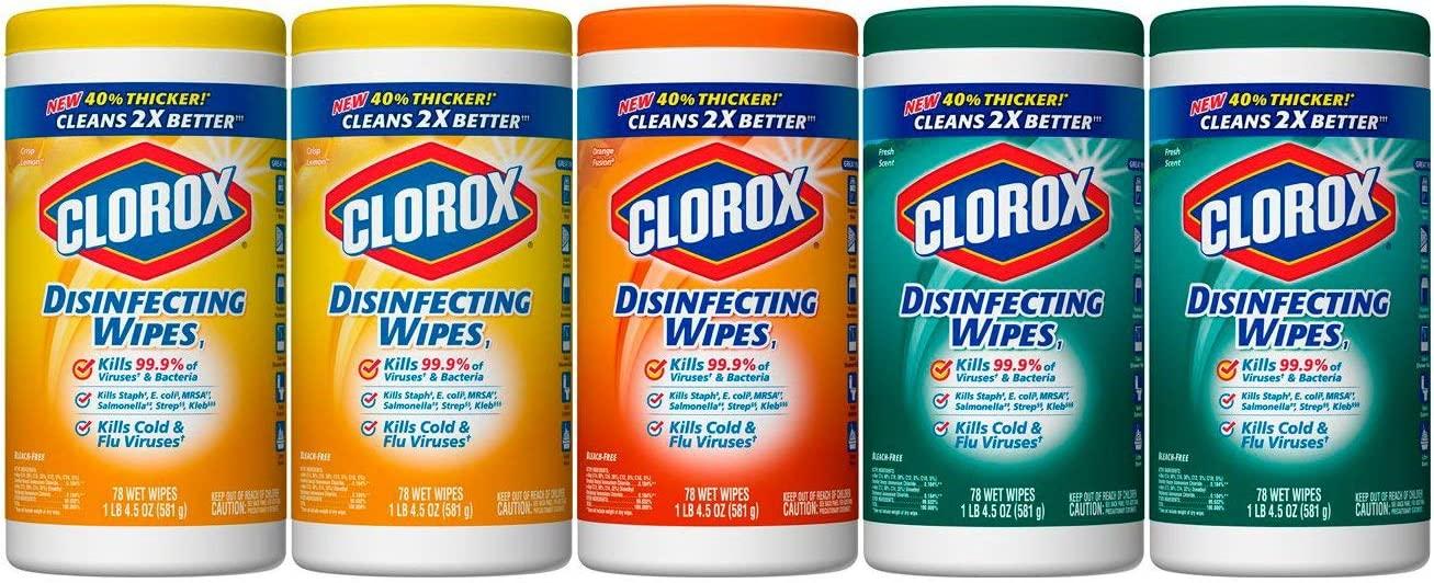 Clorox Disinfecting Wipes Variety Pack 78 Count (Pack of 5) - Multi ...