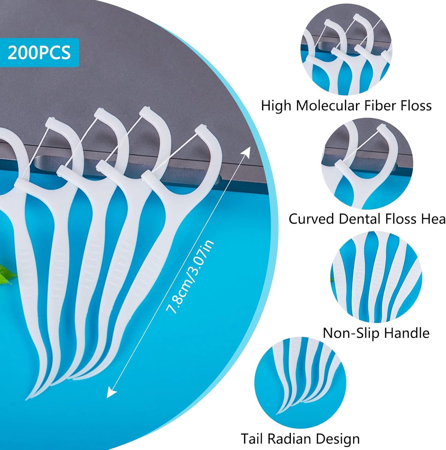 200 Dental Floss Sticks - Y-Shaped Interdental Cleaners for Molars ...
