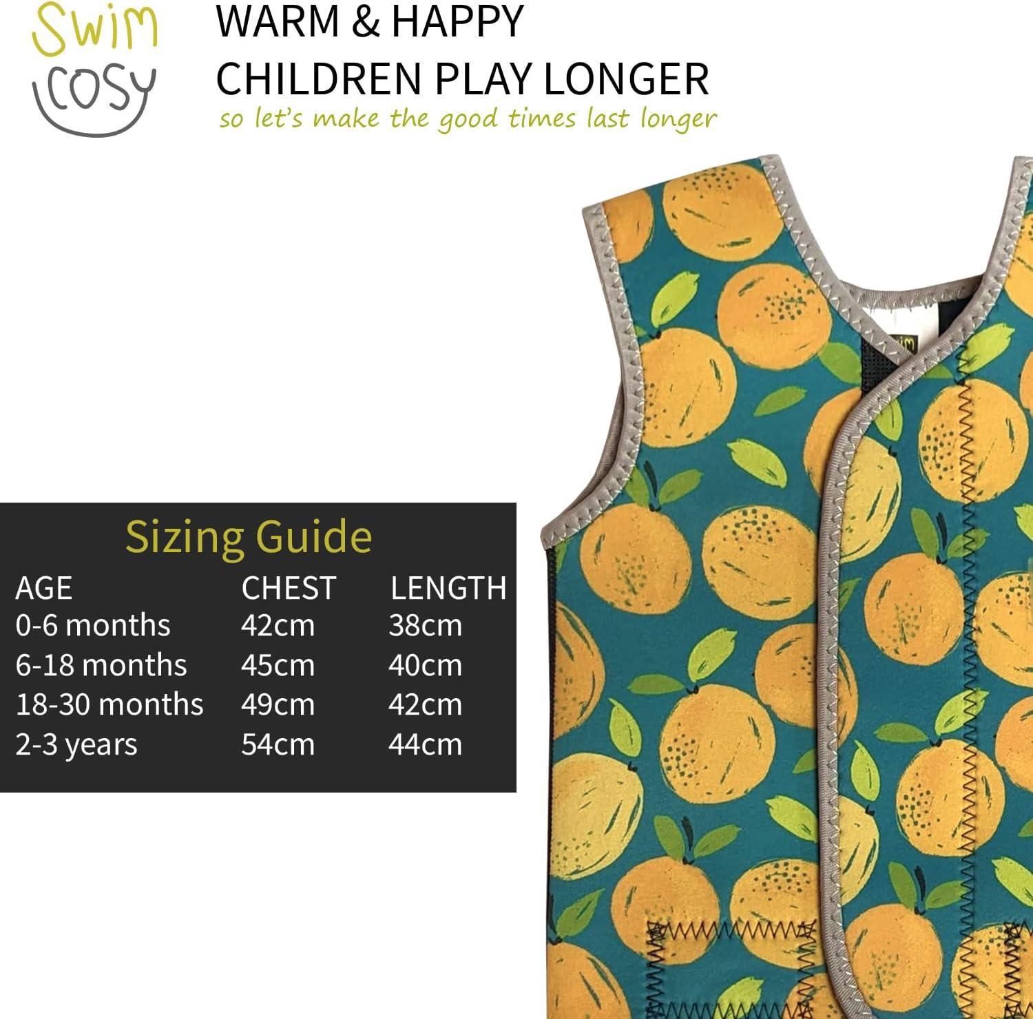 UPF50 Swim Cosy Baby/Toddler Wetsuit Vest - Neoprene Wrap Design ...