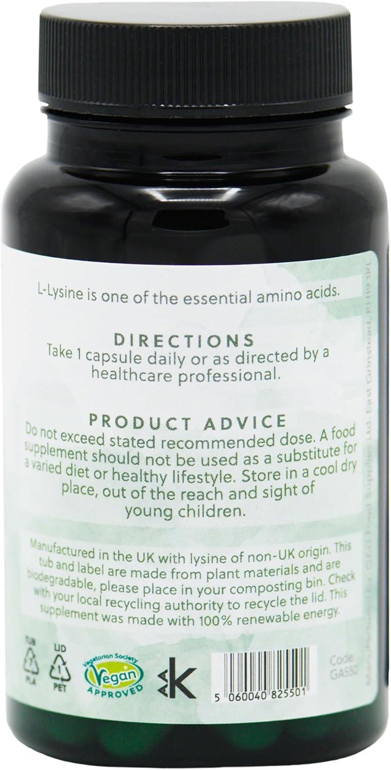 G&G Vitamins Lysine Complex - 60 Vegan Capsules with Lysine Vitamin C ...
