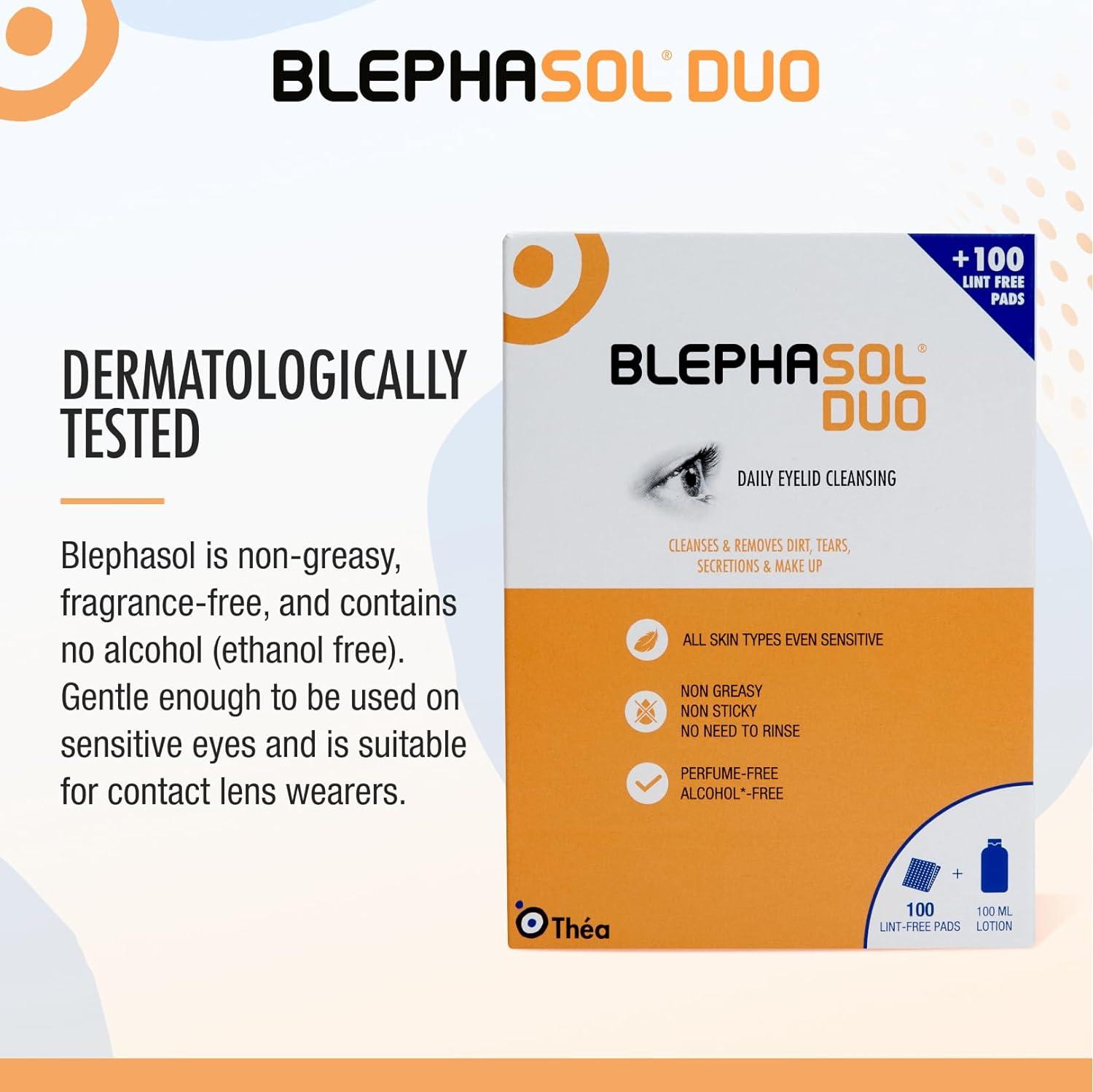 3 x Blephasol Duo 100 ml Micellar Eyelid Cleansing Lotion with Lint ...