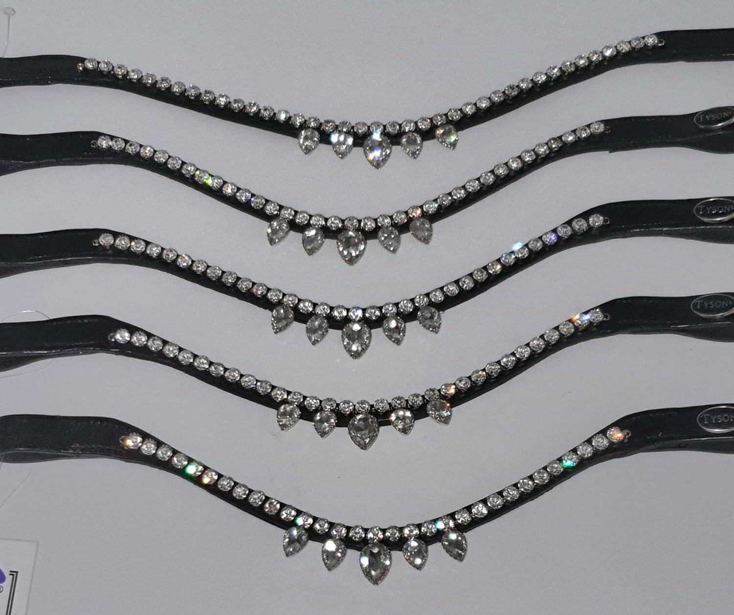 Premium Leather Bridle Headband with Strass & Crystal - Perfect for ...