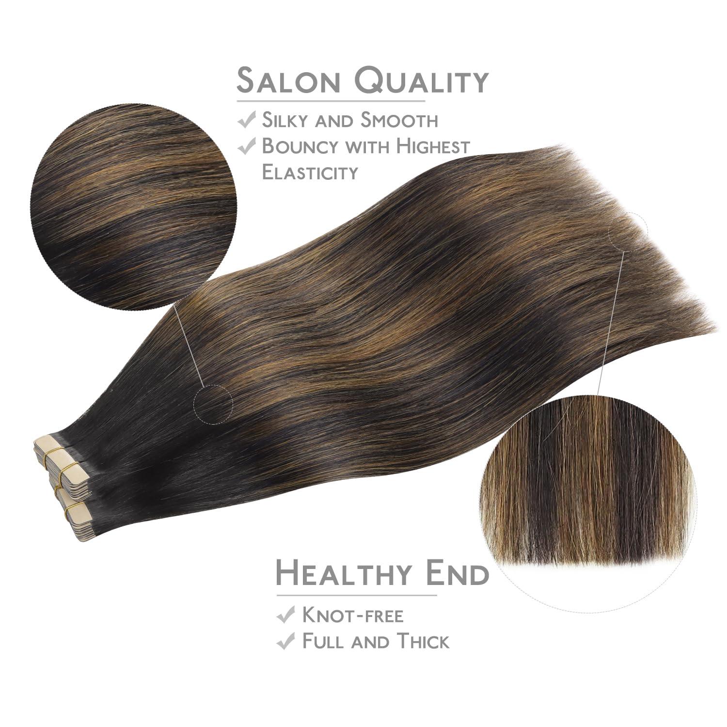 Buy If-Salt Tape Extensions - Real Hair Balayage 30cm 80g | Invisible ...