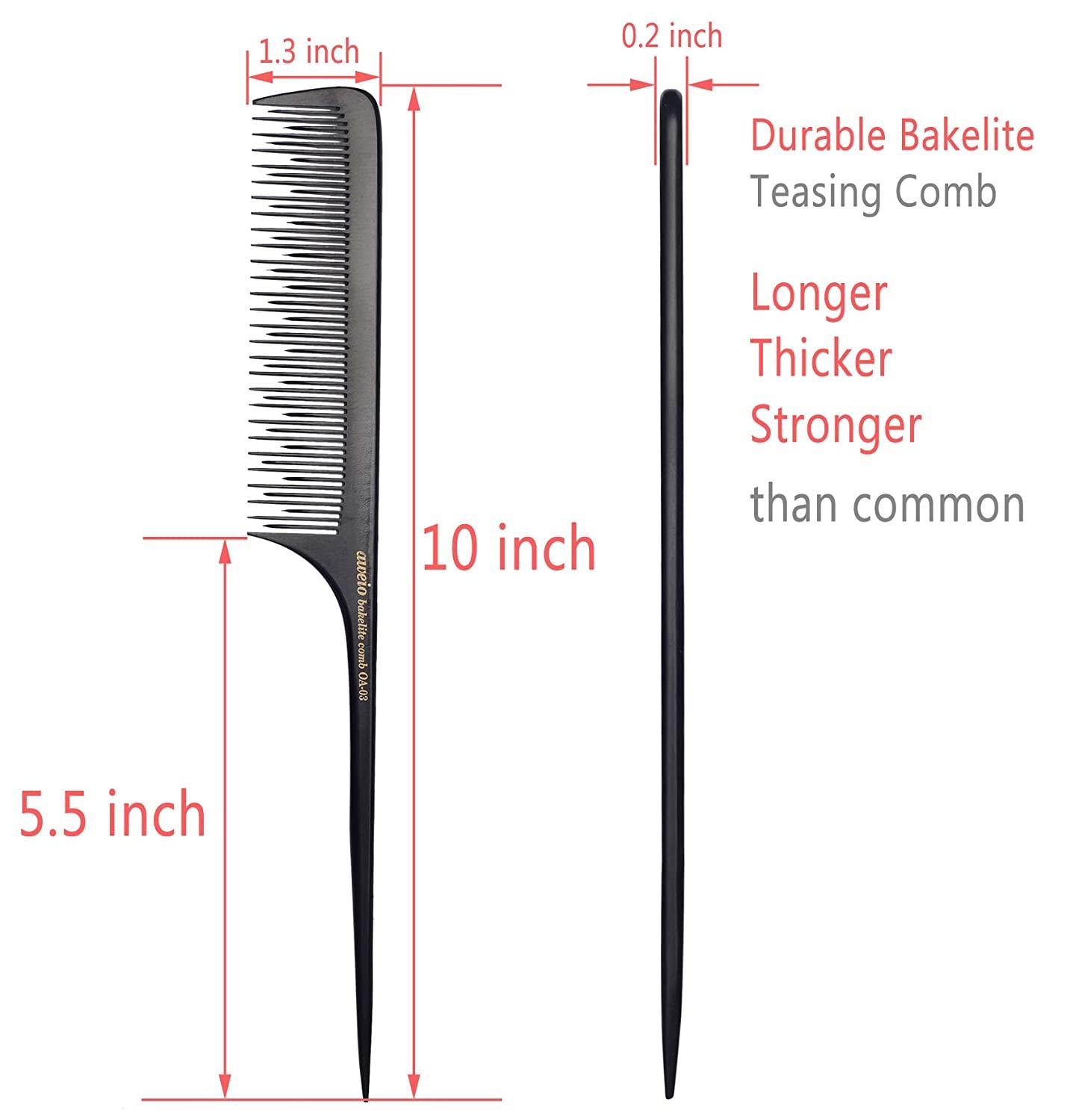Anti-static Teasing Comb for Fine Hair - Bakelite Rat Tail Comb for ...