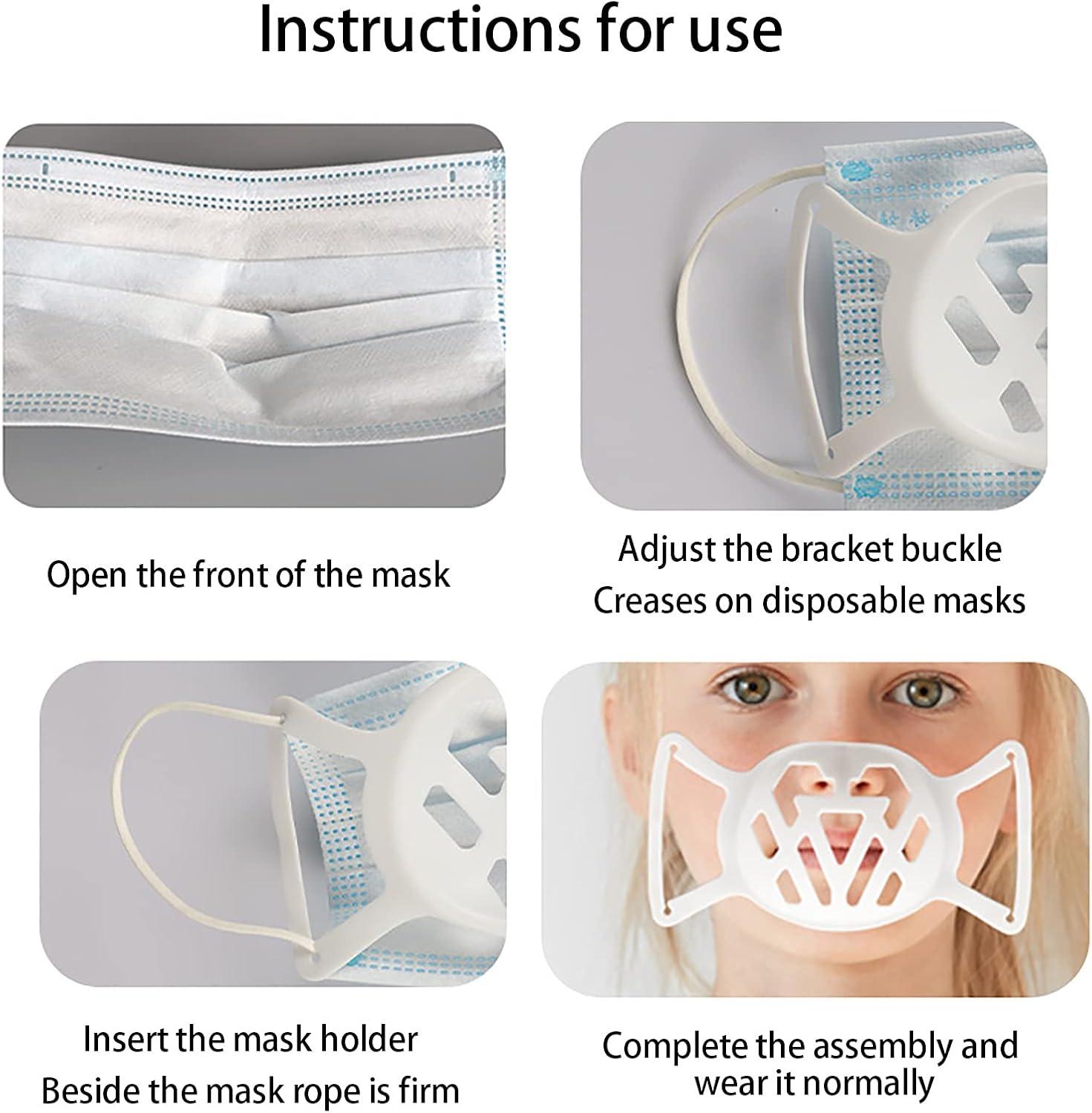 10 Pack Kids Mask Holder with Ear Loops - Reusable Washable Support ...
