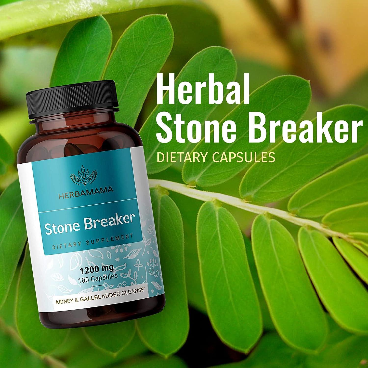 HERBAMAMA Stone Breaker Chanca Piedra Pills - Organic Kidney Stone ...