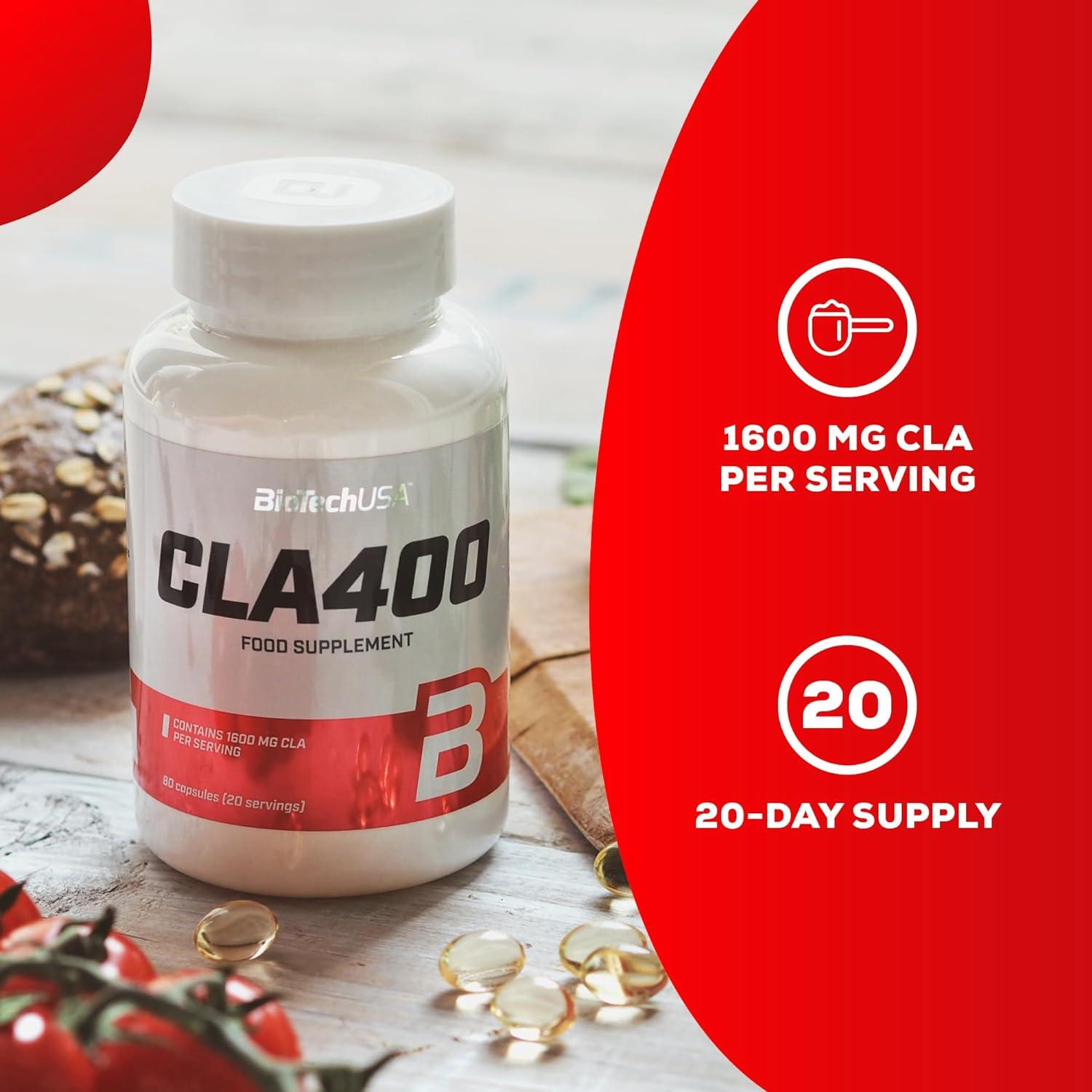 BioTechUSA CLA 400 Conjugated Linoleic Acid Supplement - 80 Softgel ...