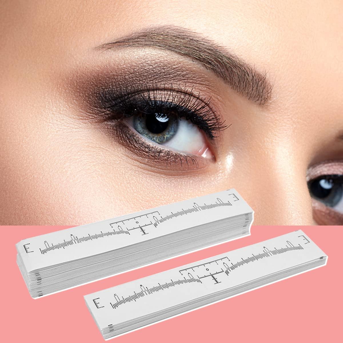 100 Pack KINGMAS Disposable Eyebrow Ruler: Microblading Adhesive ...