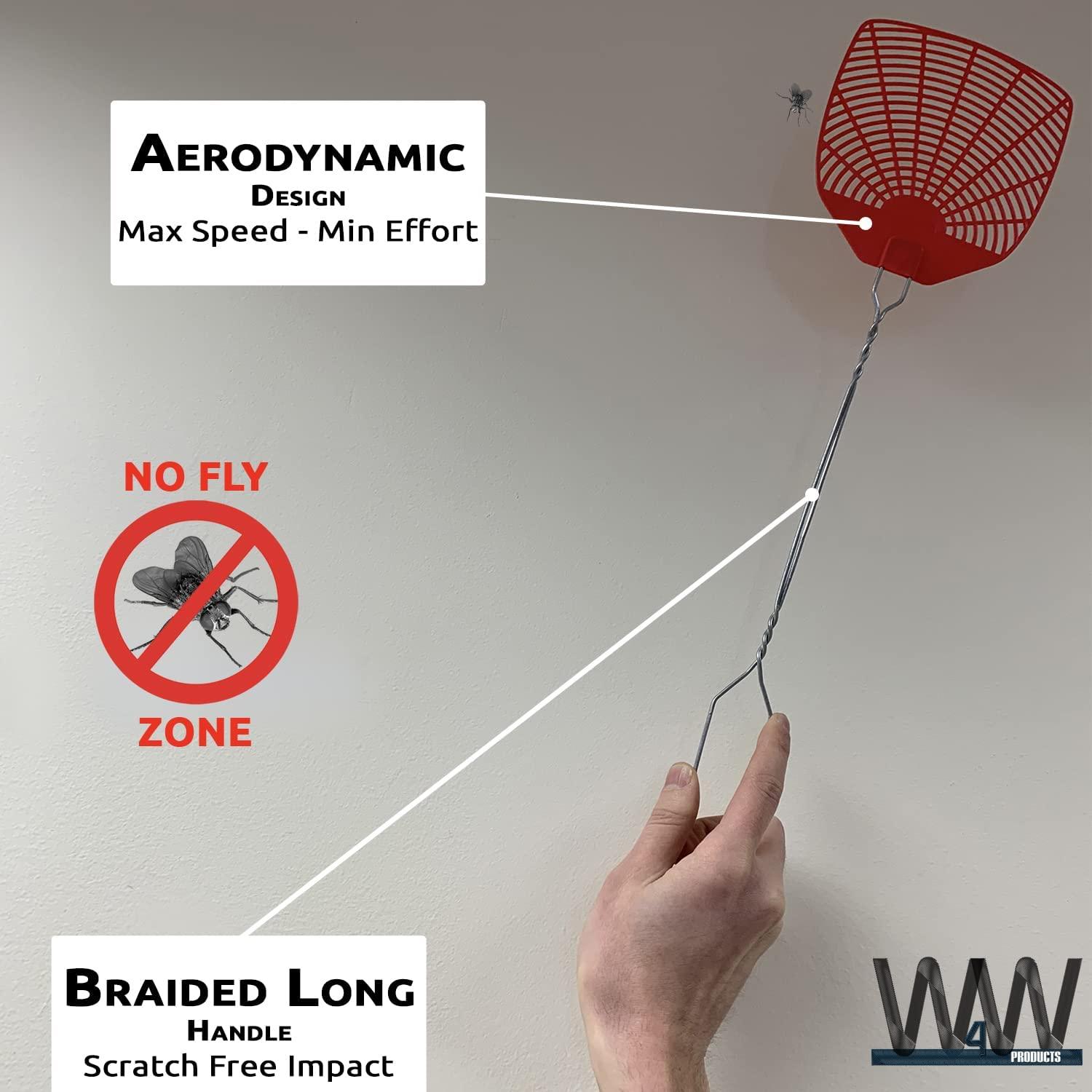 6 Pack Braided Metal Handle Bug & Fly Swatter for Indoor/Outdoor Pest ...