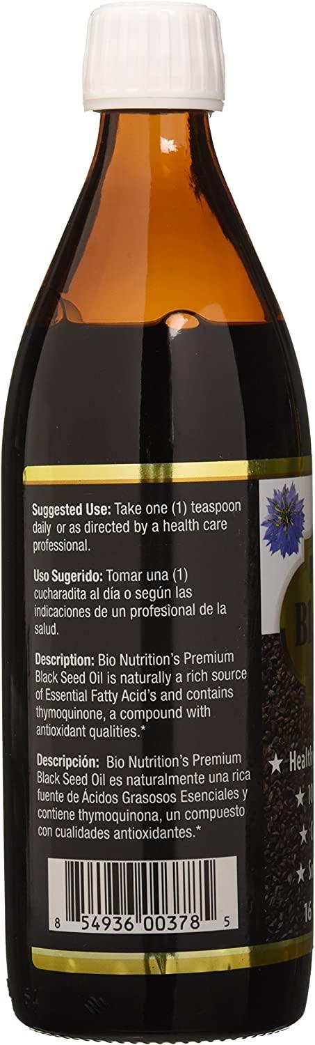 BIO NUTRITION Black Seed Oil 16 Fl Oz (Pack of 1) - Natural Health ...