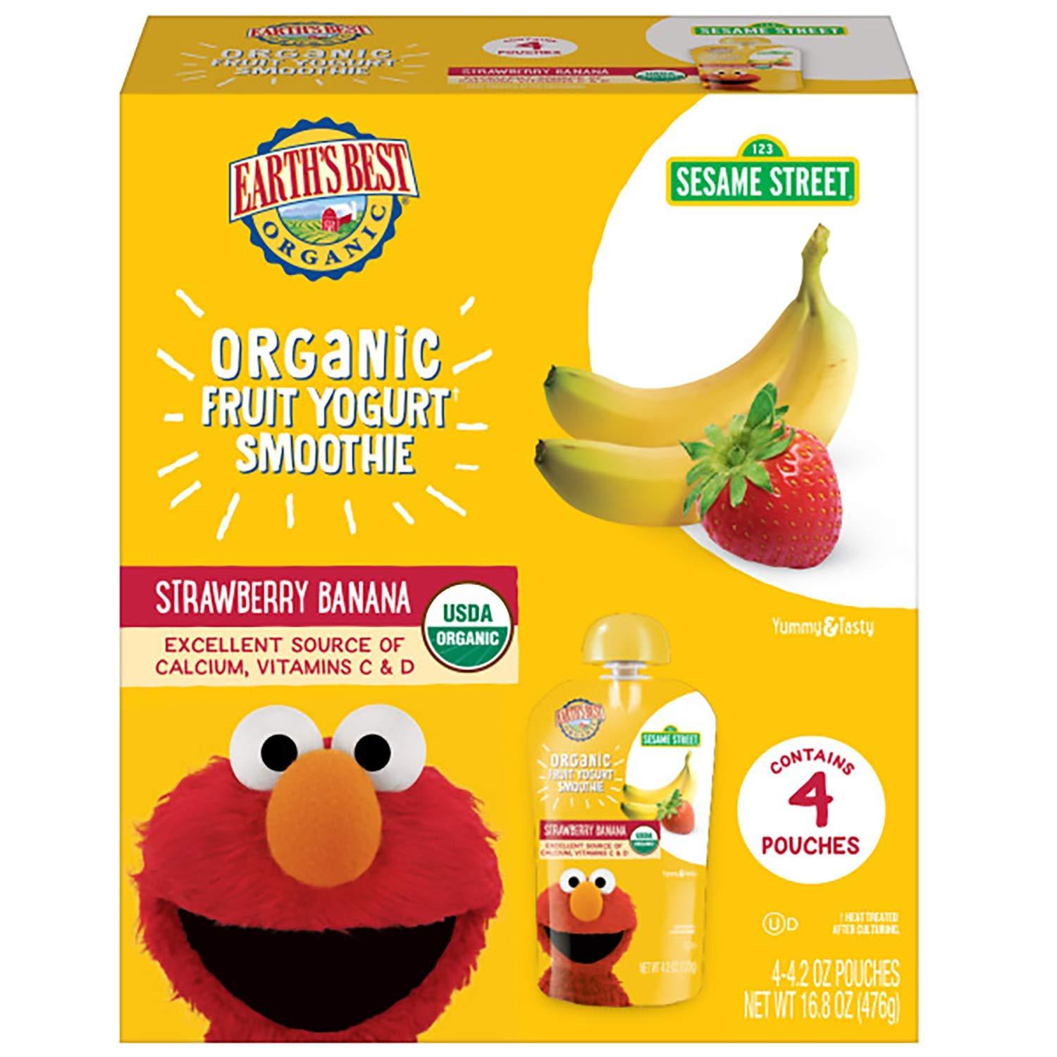 Earth's Best Organic Sesame Street Toddler Fruit Yogurt Smoothie ...