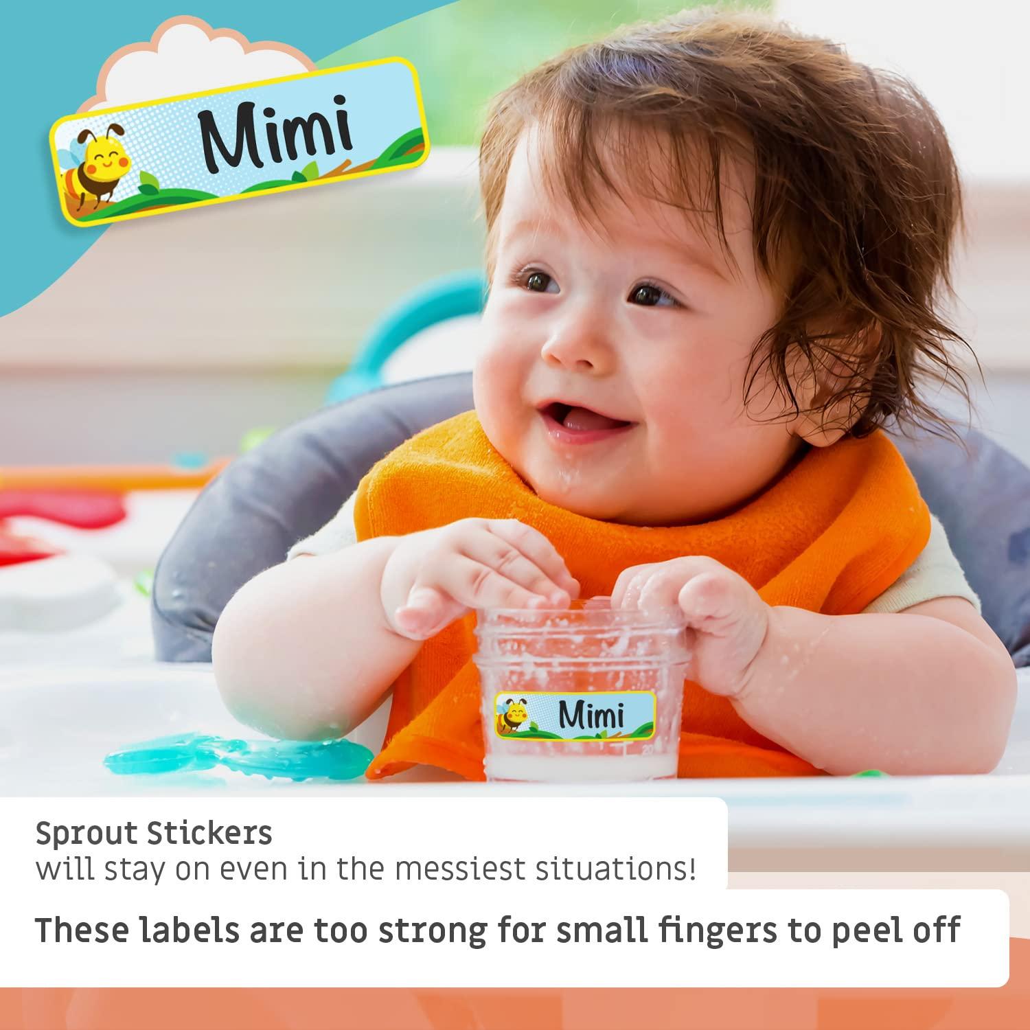 Sprout Stickers Baby Bottle Labels for Kids and Babies - 96 Daycare ...