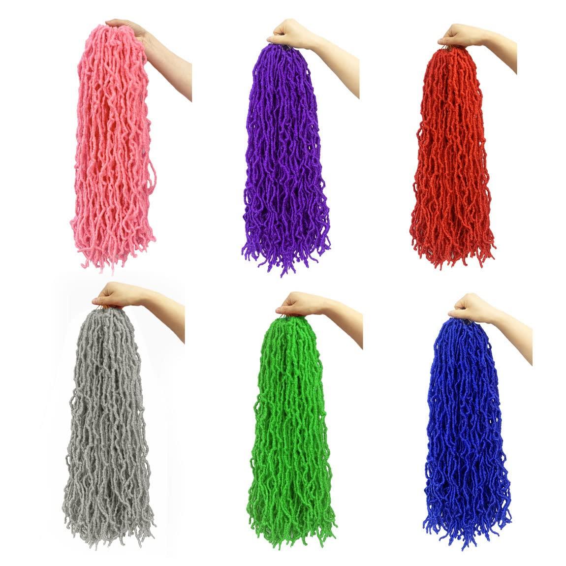 24 Inch Red Soft Locs 7 Pack | Faux Locs Crochet Hair Extensions for ...