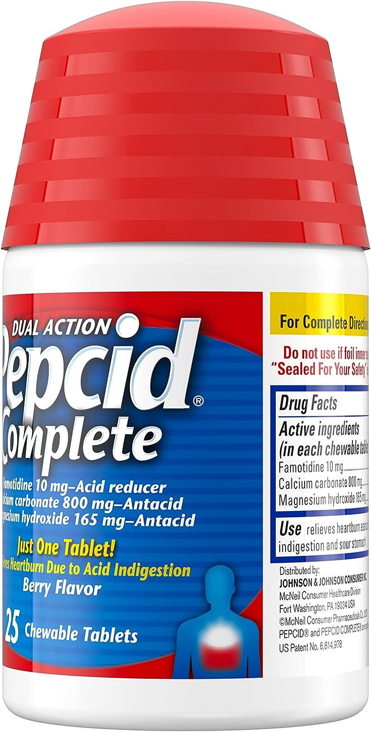 Pepcid Complete Chewables | Acid Reducer + Antacid Chews for Heartburn ...