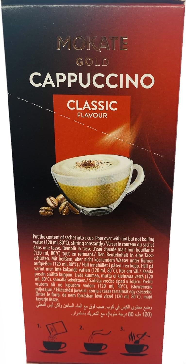 Mokate Gold Cappuccino Classic Flavour Instant Coffee 2 boxes x 8 12.5g sachets