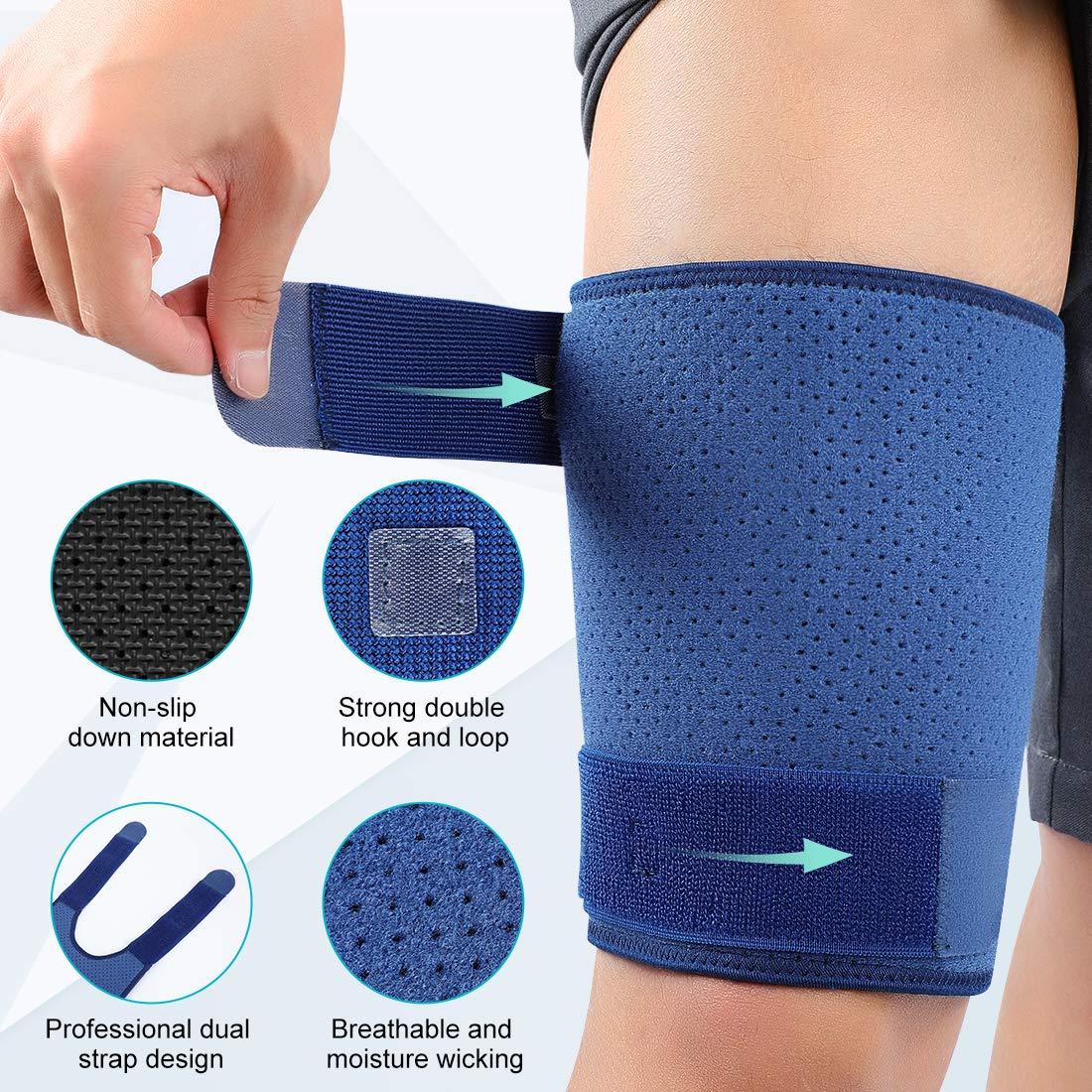 Thigh Support Wrap with Anti-Slip Strip for Men & Women - Compression ...