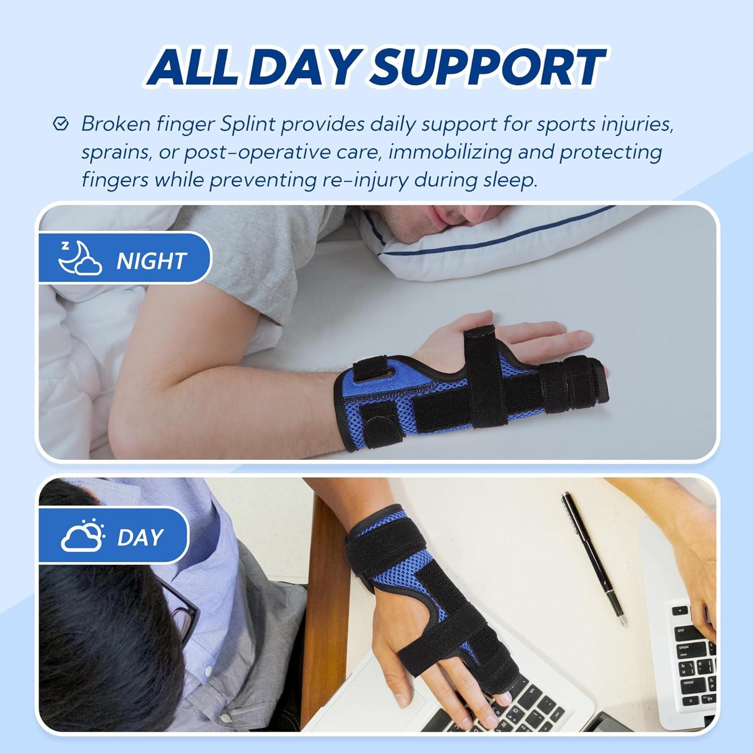 YiYame Little Finger Splint Metal Broken Finger Support Trigger Finger ...