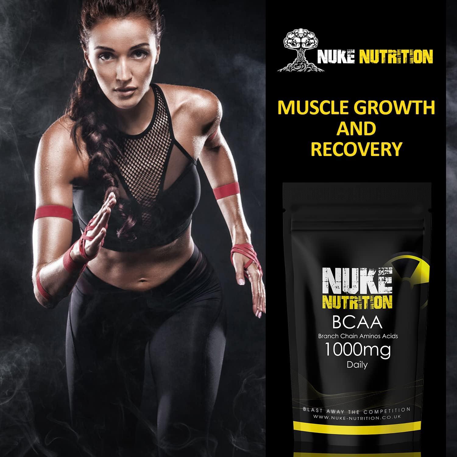 Nuke Nutrition BCAA Capsules 1000mg | Essential Amino Acids for Lean ...