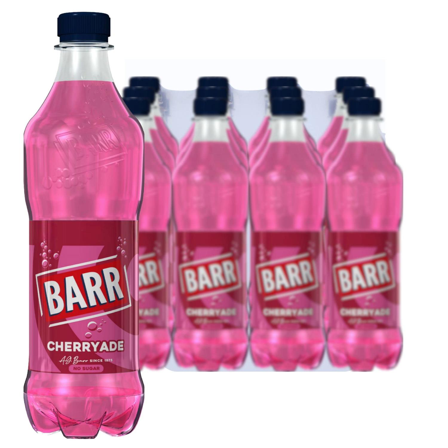 BARR Cherryade No Sugar Fizzy Drink 500ml - 12 Bottles | Refreshing ...