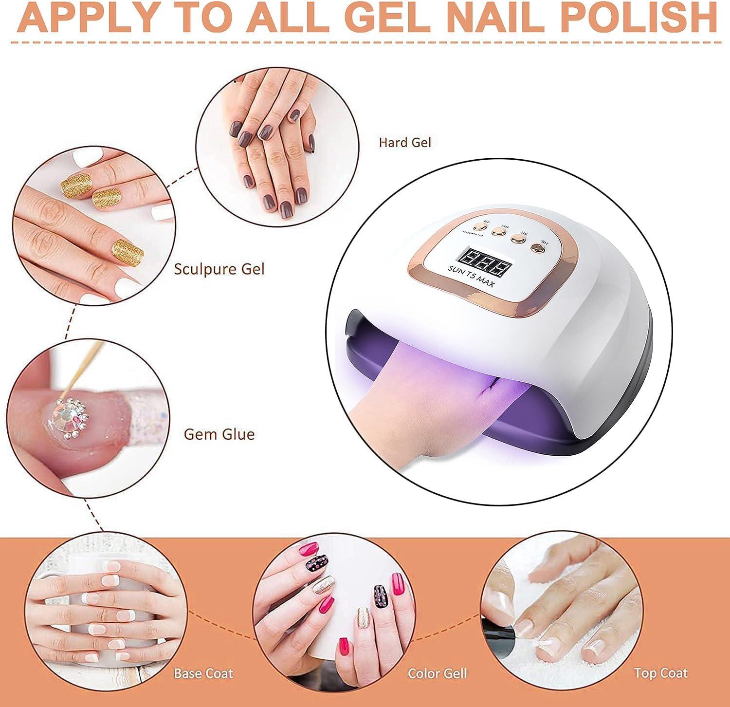 Sanon UV LED Nail Lamp 220W Fast Dryer with 57 LEDs and 4 Timer Presets ...