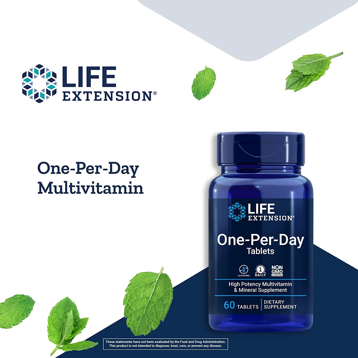 Life Extension One-Per-Day Tablets - 60 High-Quality Daily Vitamins for ...