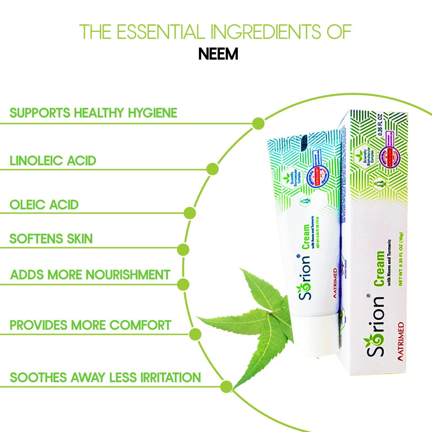 Sorion Herbal Cream - Eczema Psoriasis Relief with Coconut Oil, Neem ...