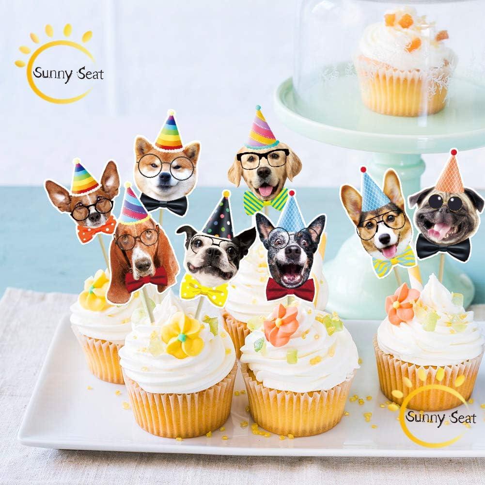 Dog Birthday Banner Cake Topper Decorations Garland Dog Theme Bunting ...