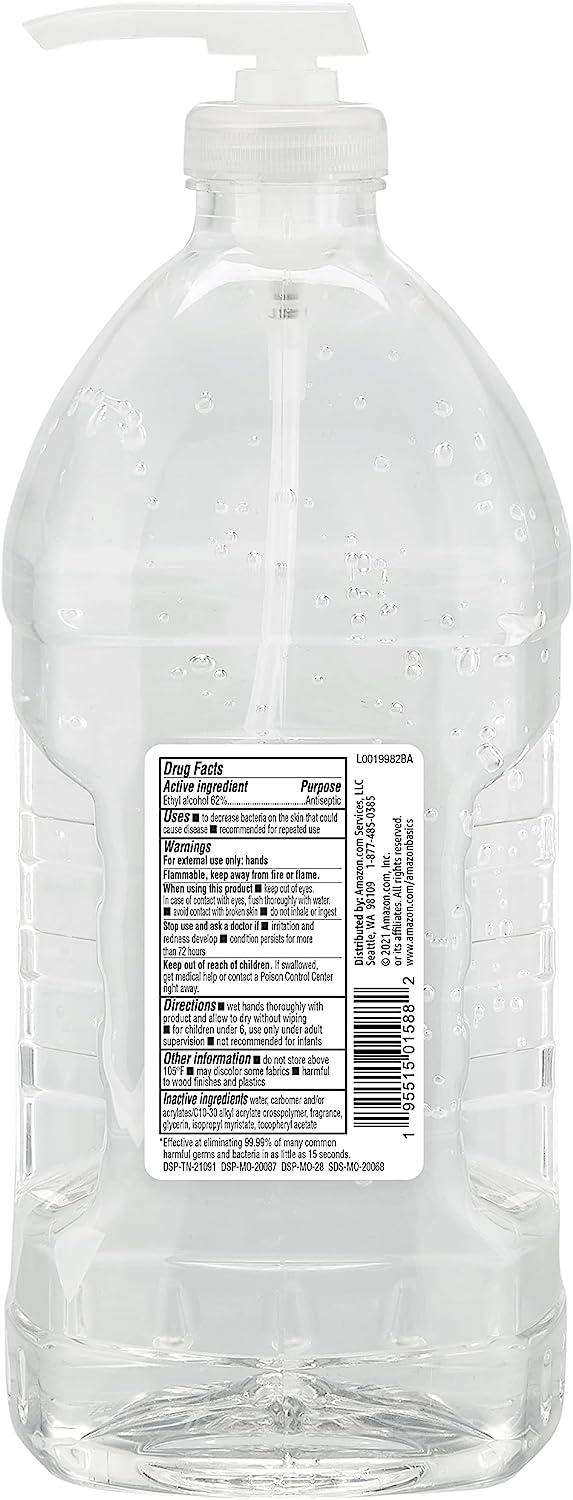 Amazon Basics Hand Sanitizer - Original Scent - 62% Ethyl Alcohol - 67 ...