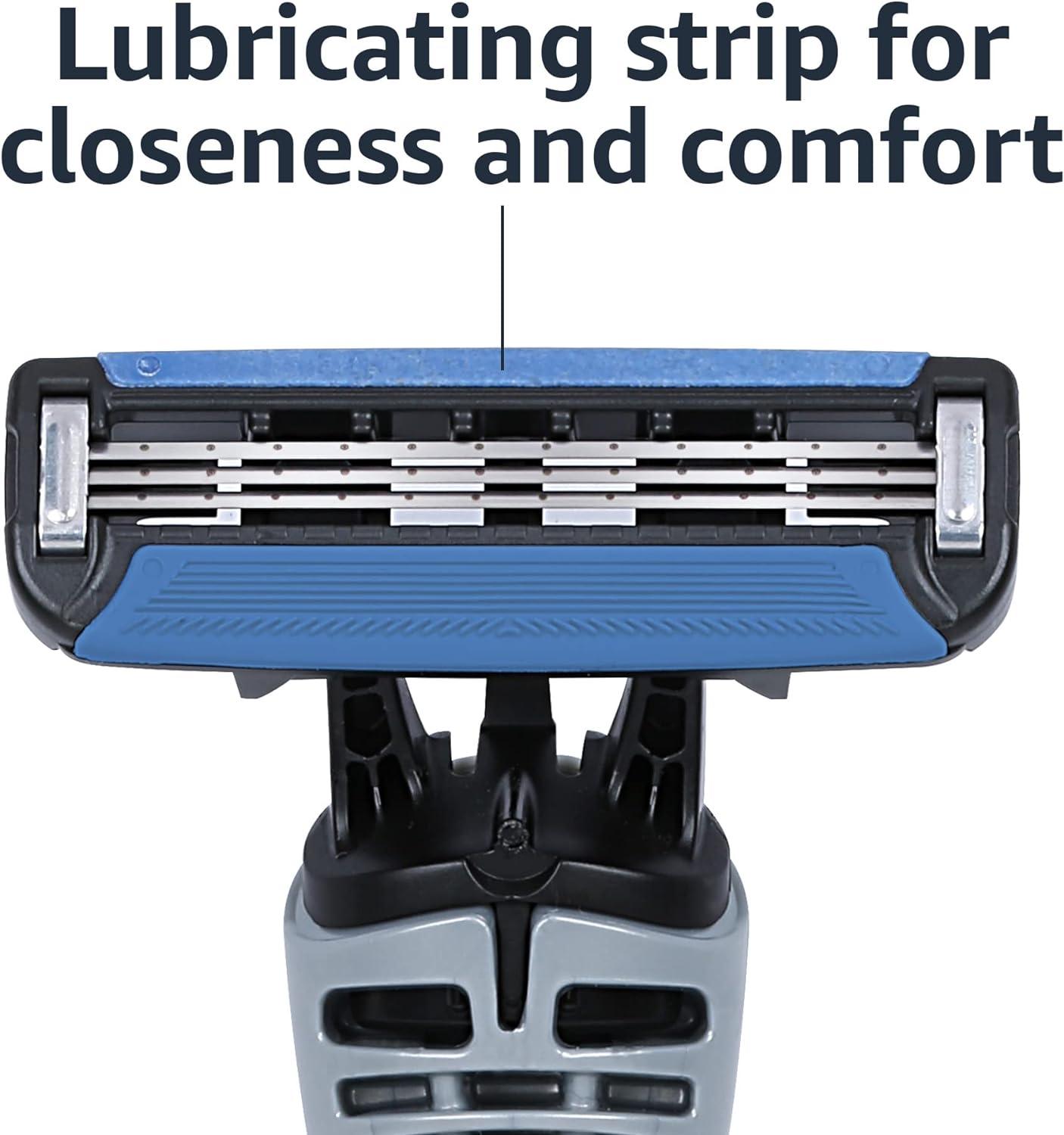 Amazon Basics Men's 3-Blade Disposable Razors - 6 Count (2 Packs of 3 ...