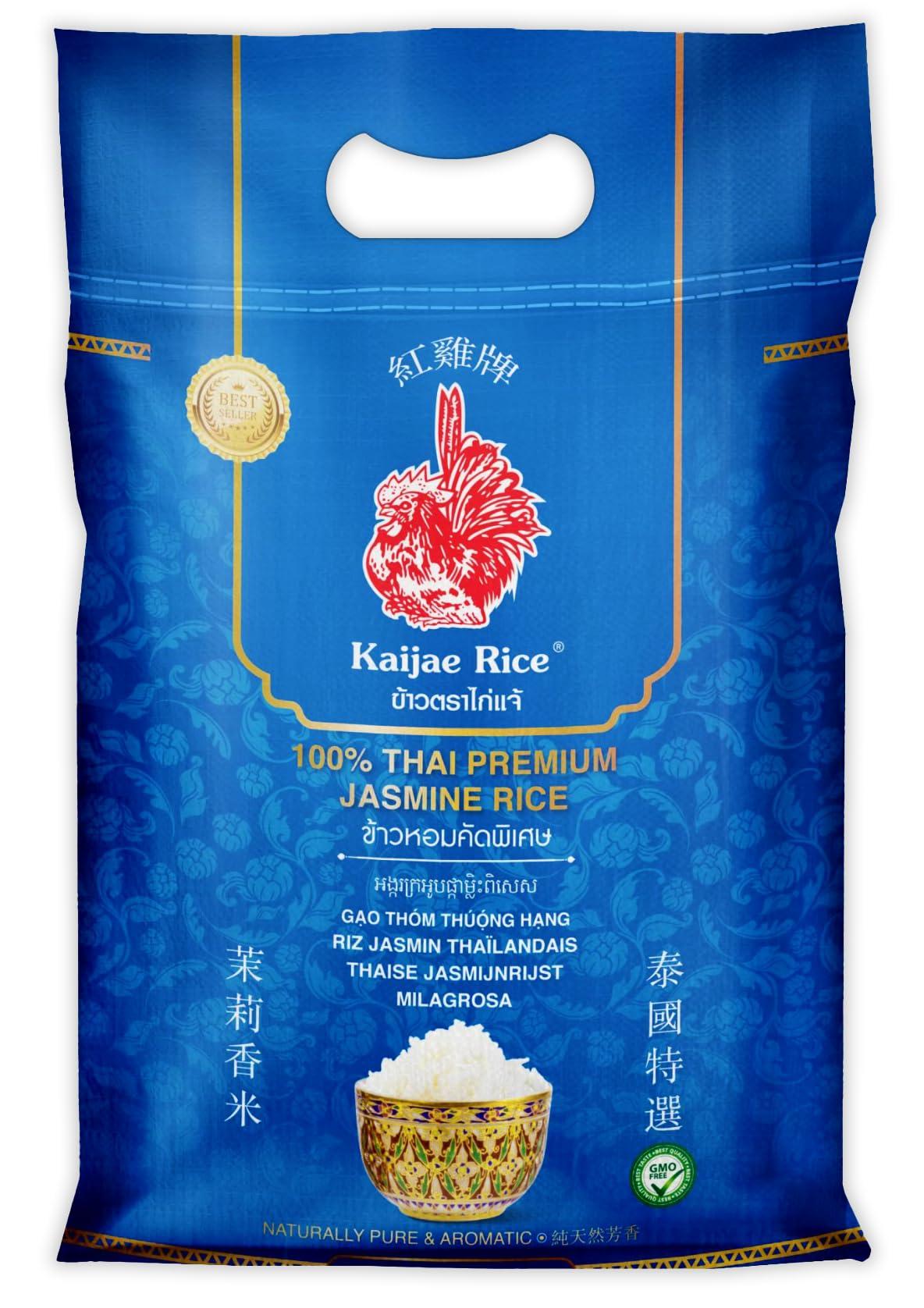 Kaijae Rice 100% Thai Premium Jasmine Rice 5kg | Aromatic & Long Grain ...