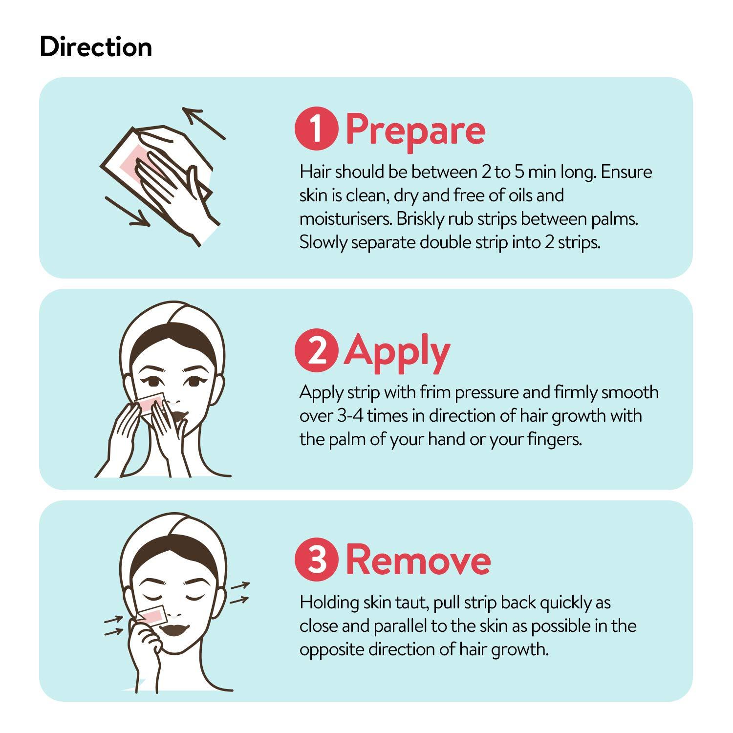 Gleebee Facial Wax Strips - Hair Removal for Upper Lip, Cheek, Chin ...