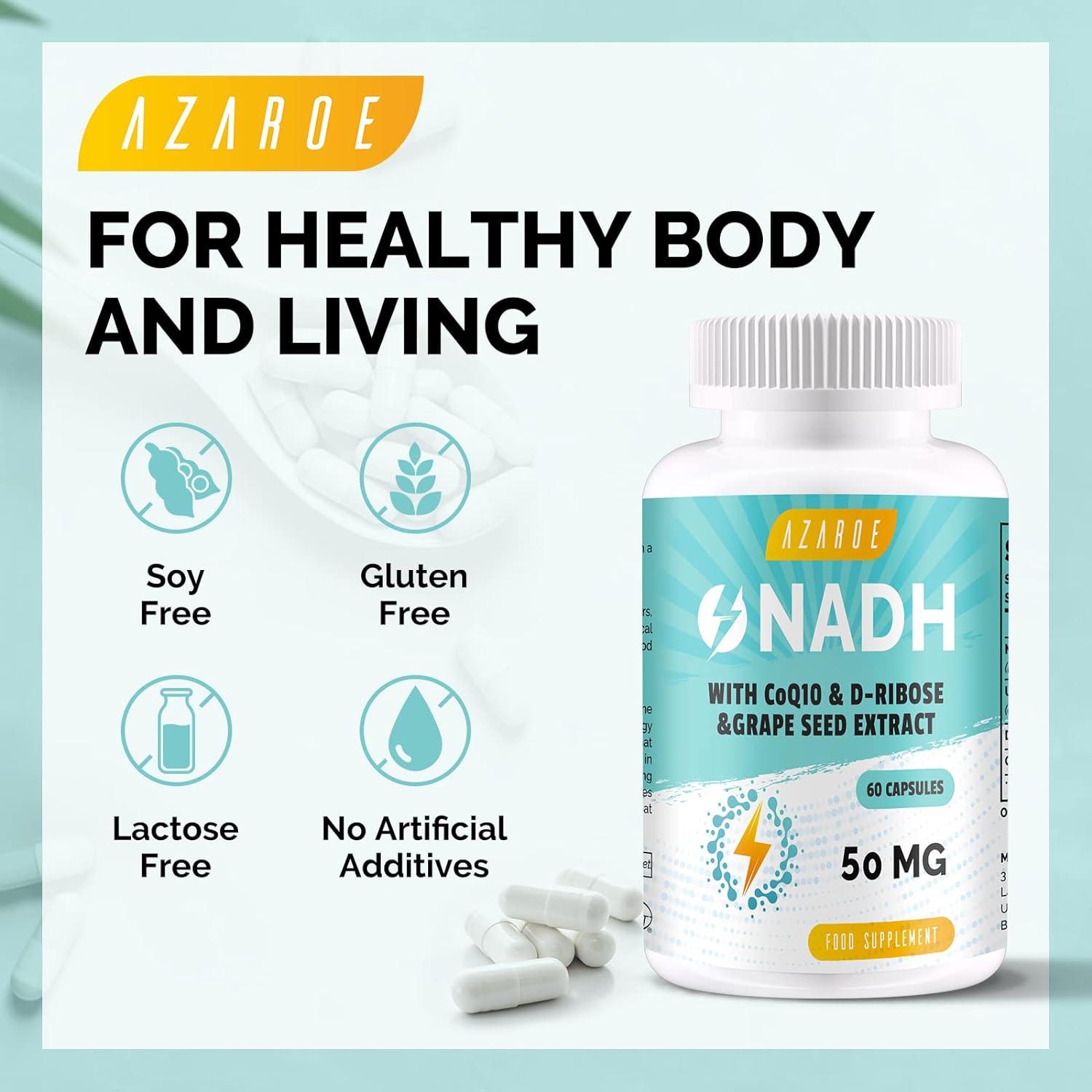 NADH 50mg Maximum Strength Energy Booster Supplement - 2 Months Supply ...