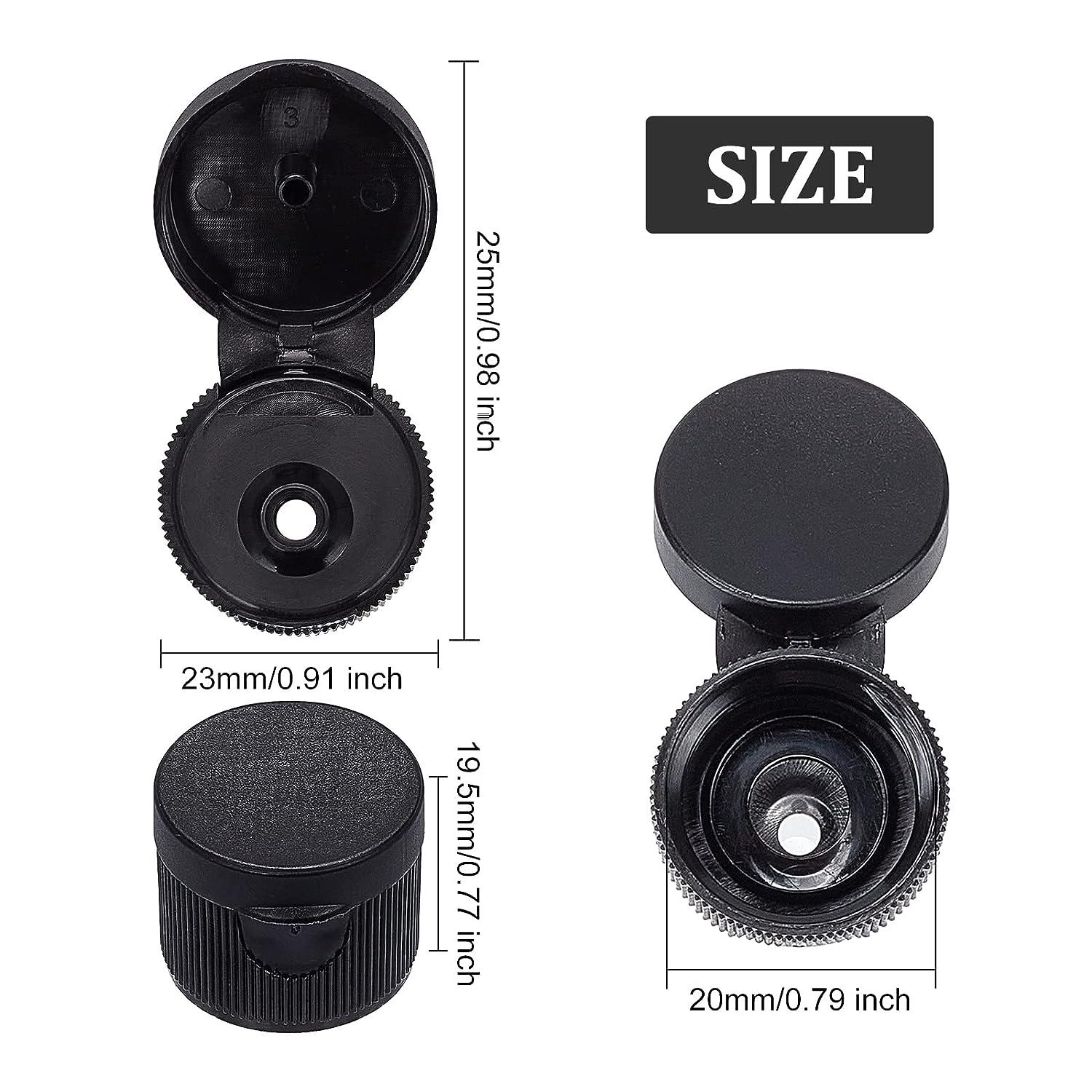 OLYCRAFT 36pcs Black Flip Top Caps - 0.12 inch Orifice Plastic ...