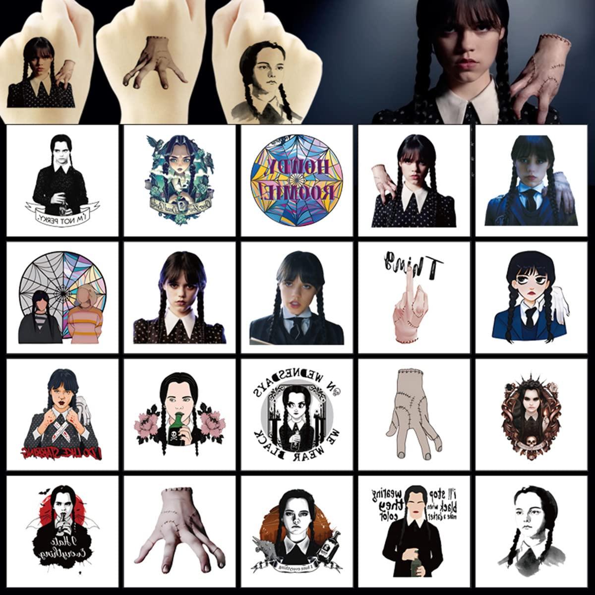 Wednesday Birthday Party Supplies - 60PCS Temporary Tattoos for Kids ...