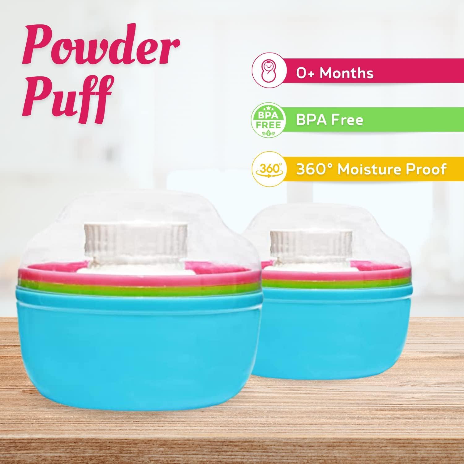 Portable Baby Powder Puff with Holder Container for Baby Face and Body ...