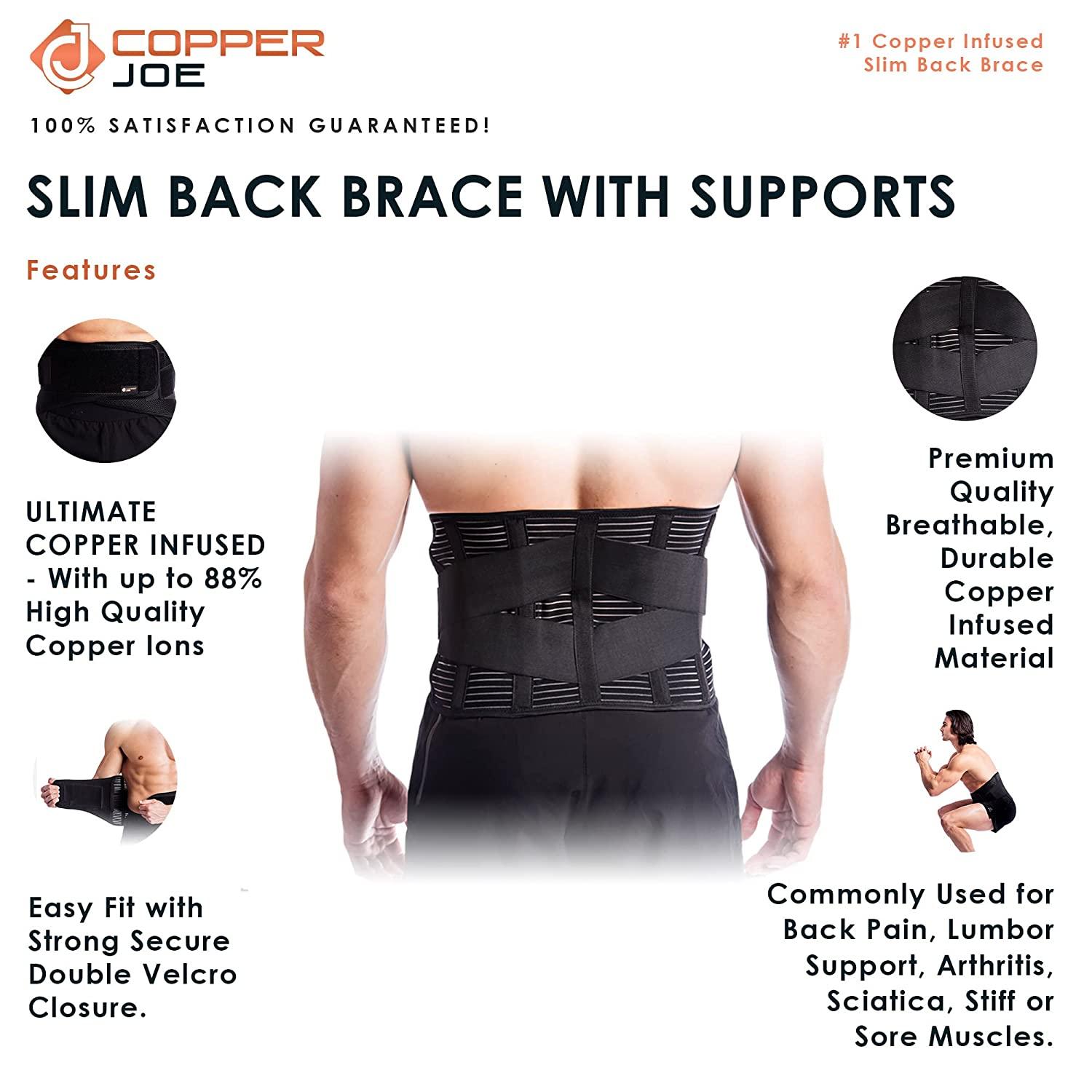 Copper Joe Ultimate Copper Infused Back Brace - Relief for Back Pain ...