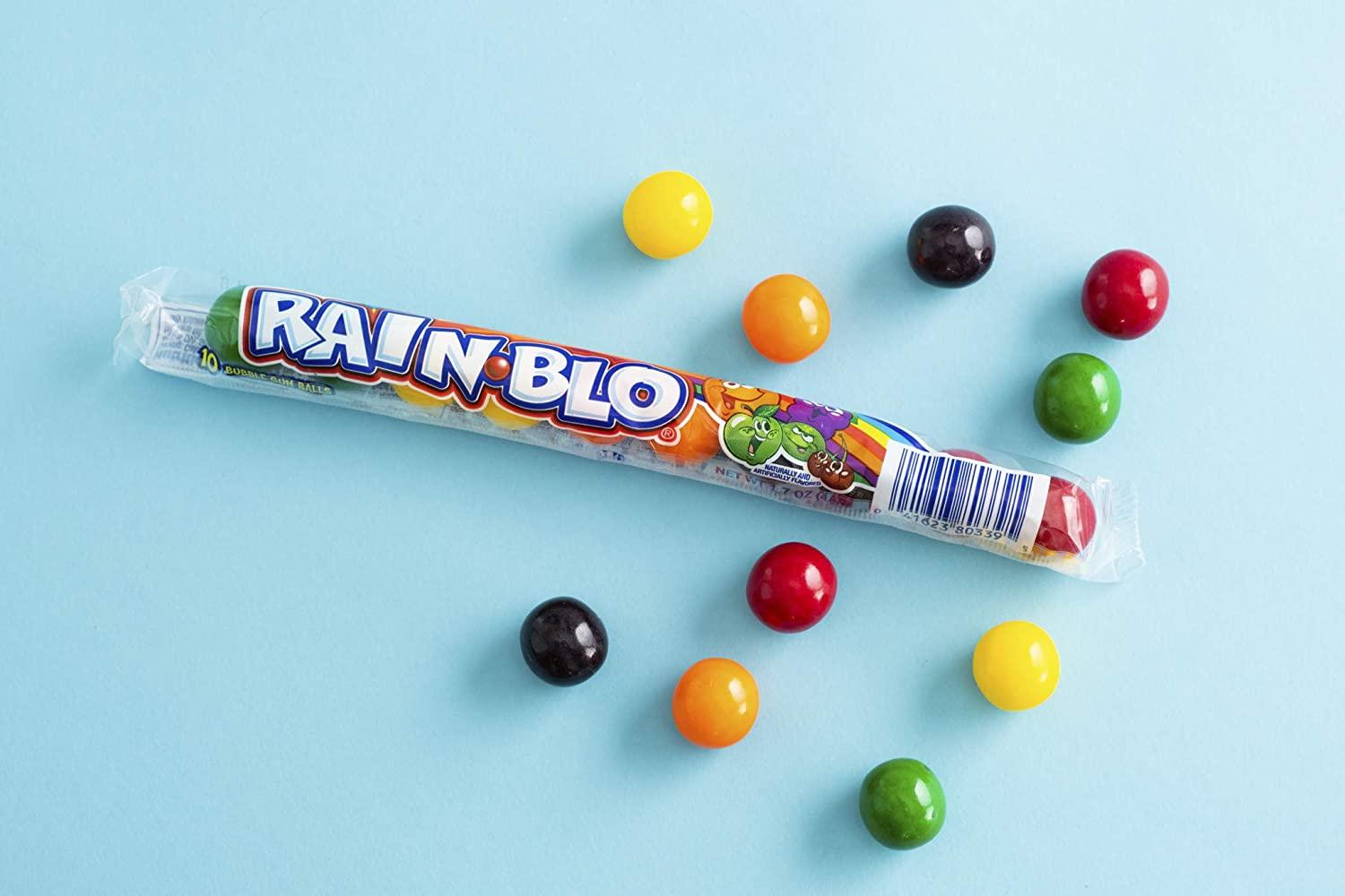 Rain-Blo Bubble Gum Balls 0.53oz Tube - Pack of 48 | Assorted Flavors ...