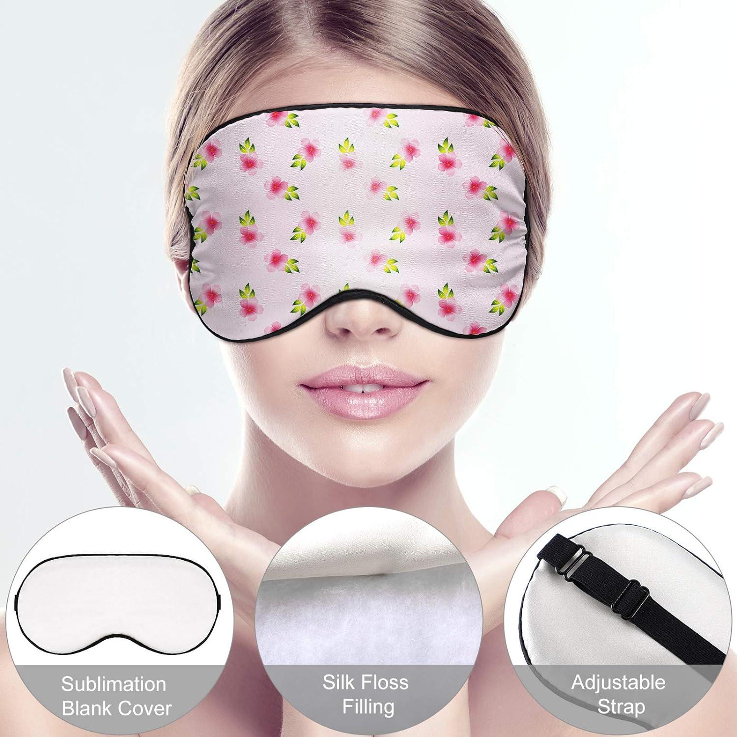 10-Piece Sublimation Eye Sleep Coverings Set - Beige & White Silk ...