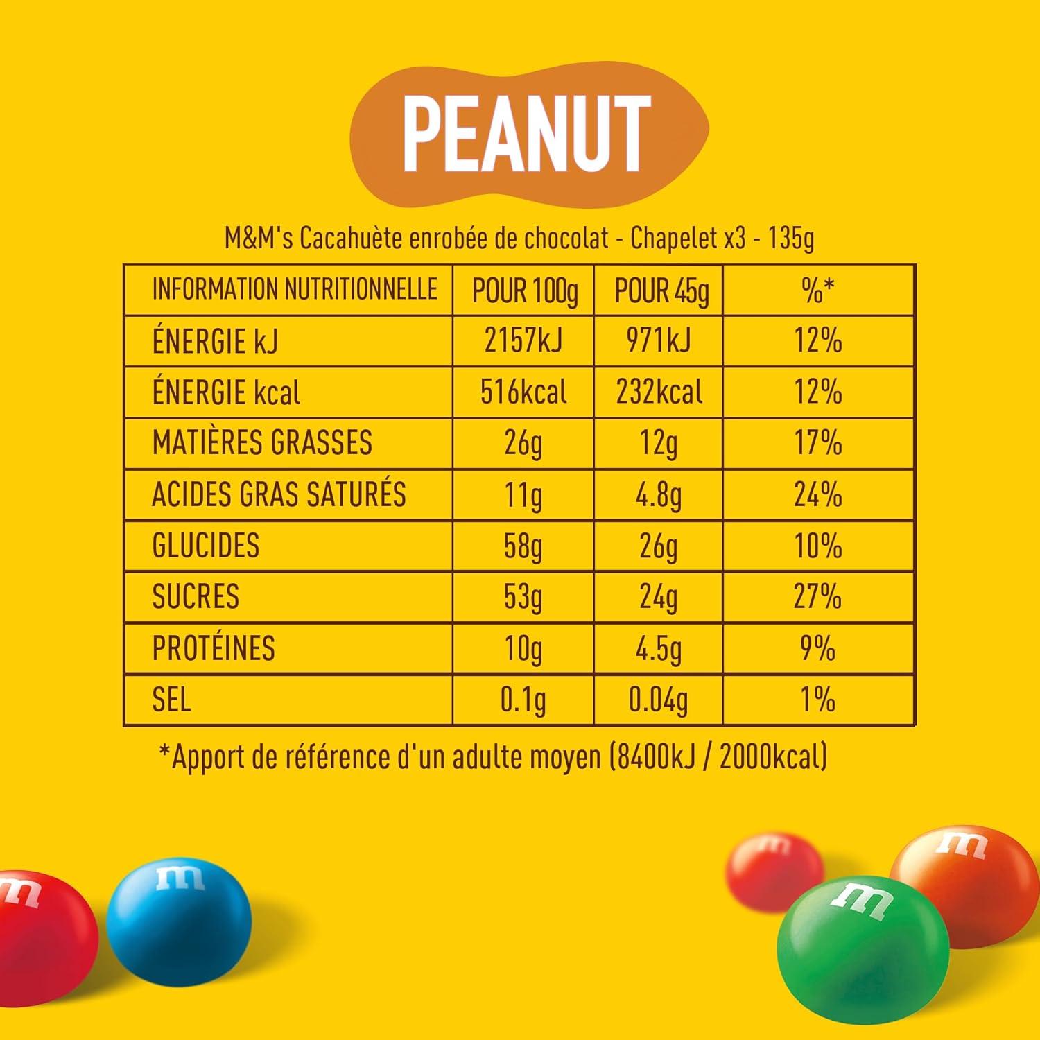 M&M'S PEANUT - Milk chocolate and peanuts sweets - 3 sachets of 45g | Buy Now with Express ...