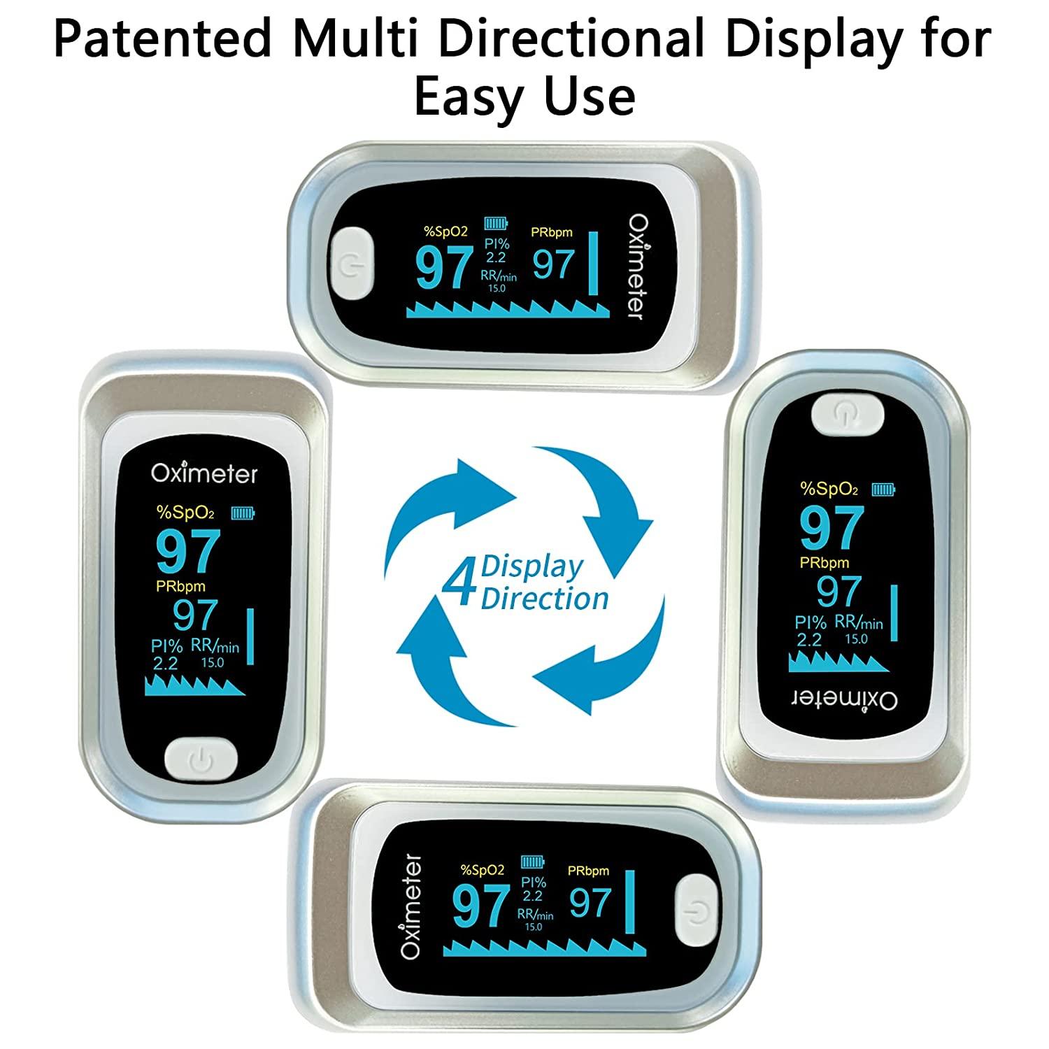 Pulse Oximeter Fingertip with OLED Display - Blood Oxygen Saturation ...