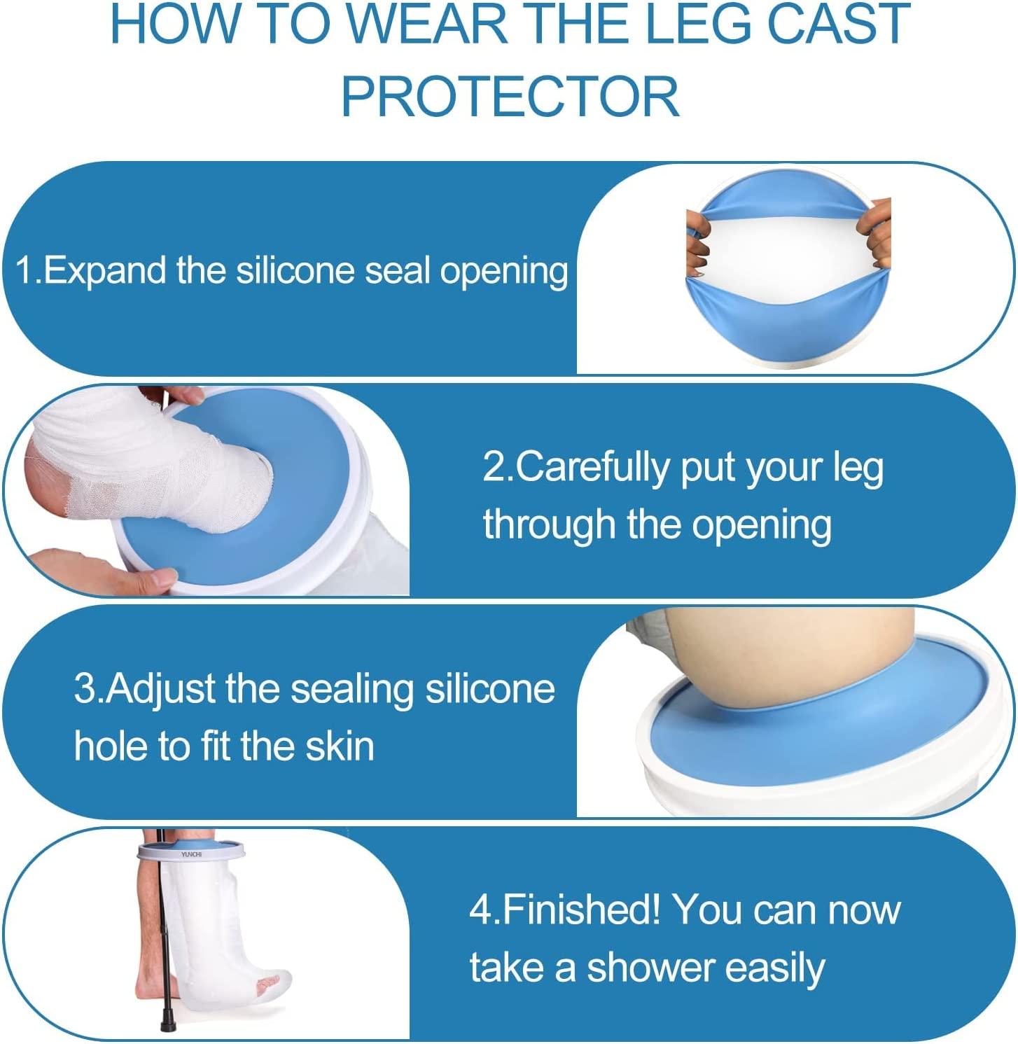 YUNCHI Waterproof Extra Wide Leg Cast Cover for Shower - XL-Extra Wide ...