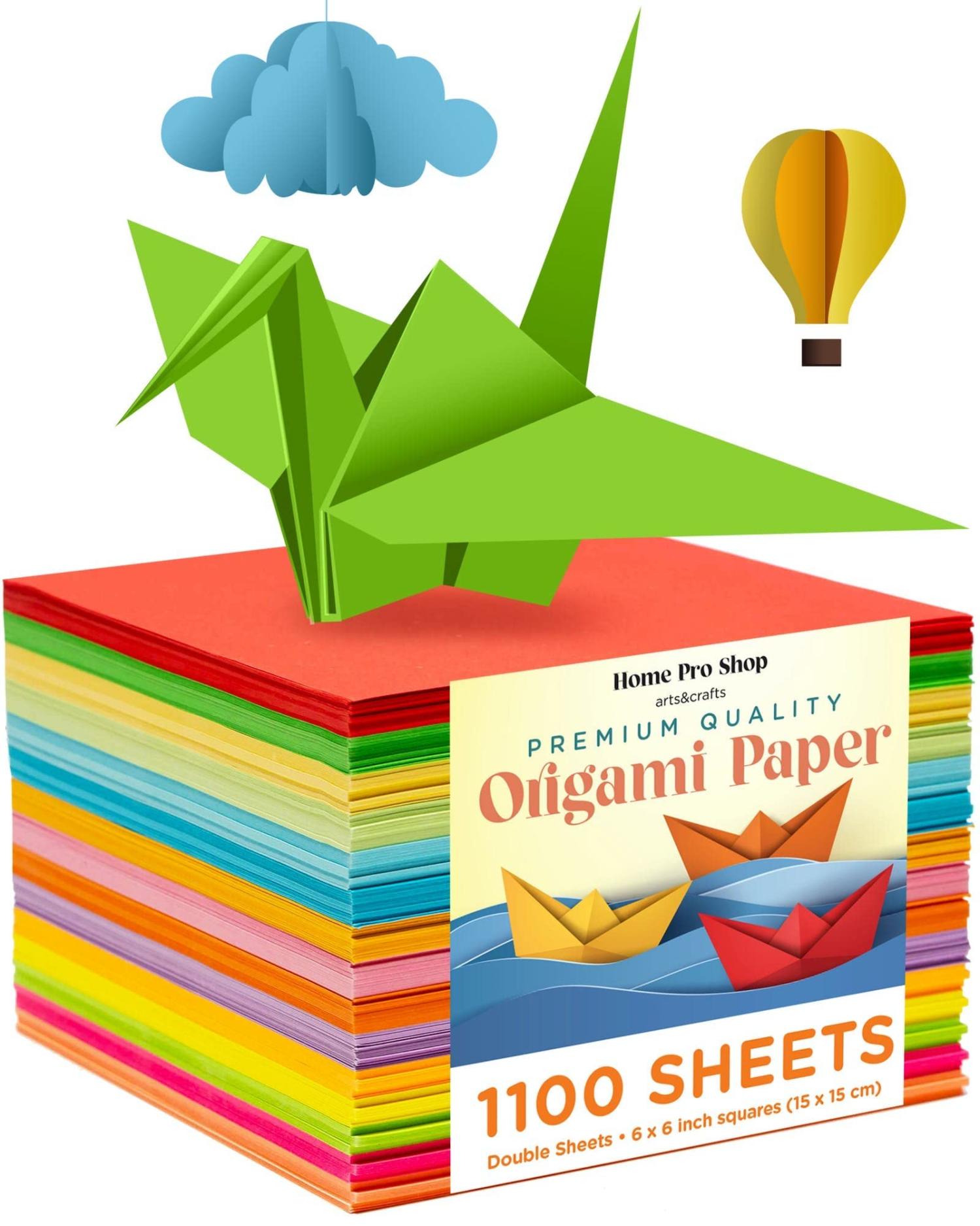 1100 Sheets Double Sided Origami Paper - 6x6 inches Squares - Vibrant ...