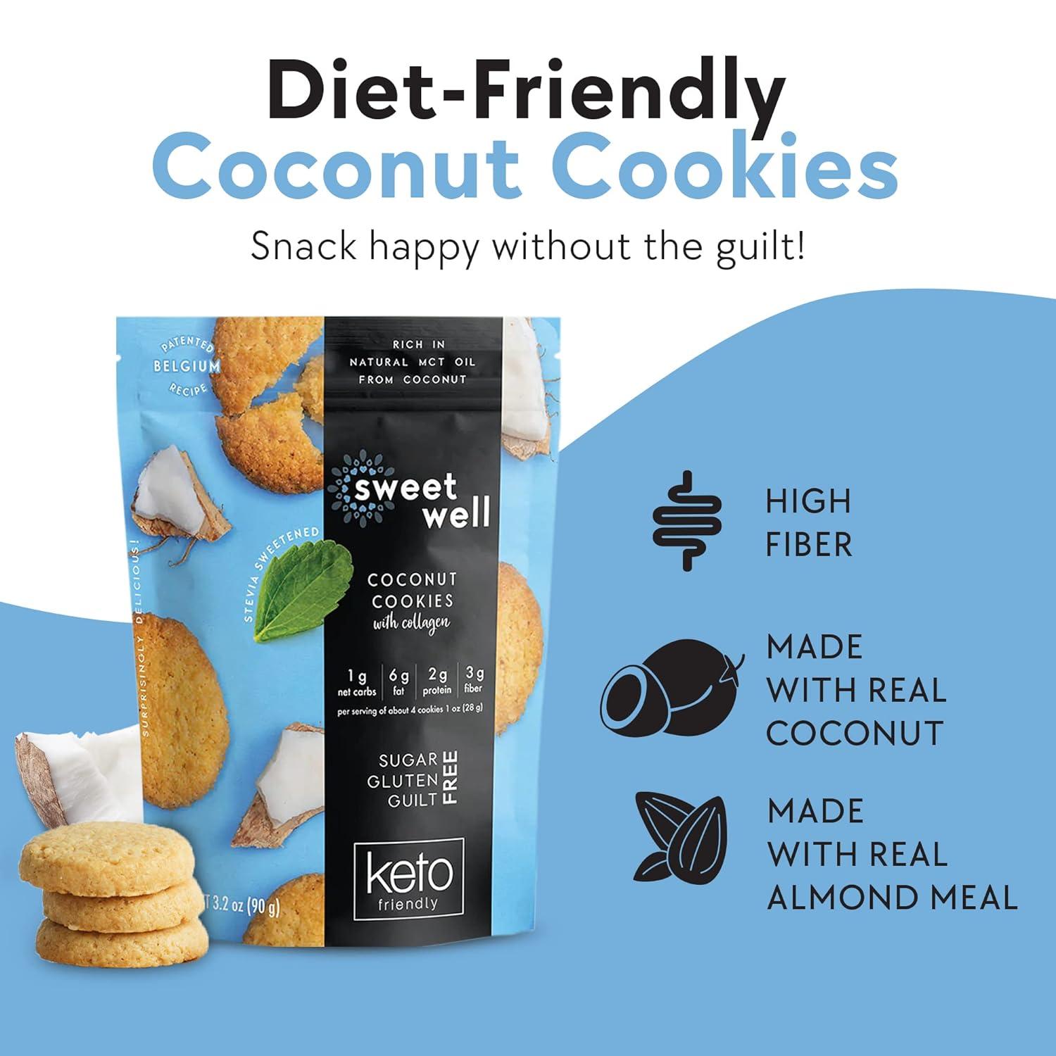 Sweetwell Coconut Cookies - Low Carb, Keto, Gluten-Free Snack with Real ...