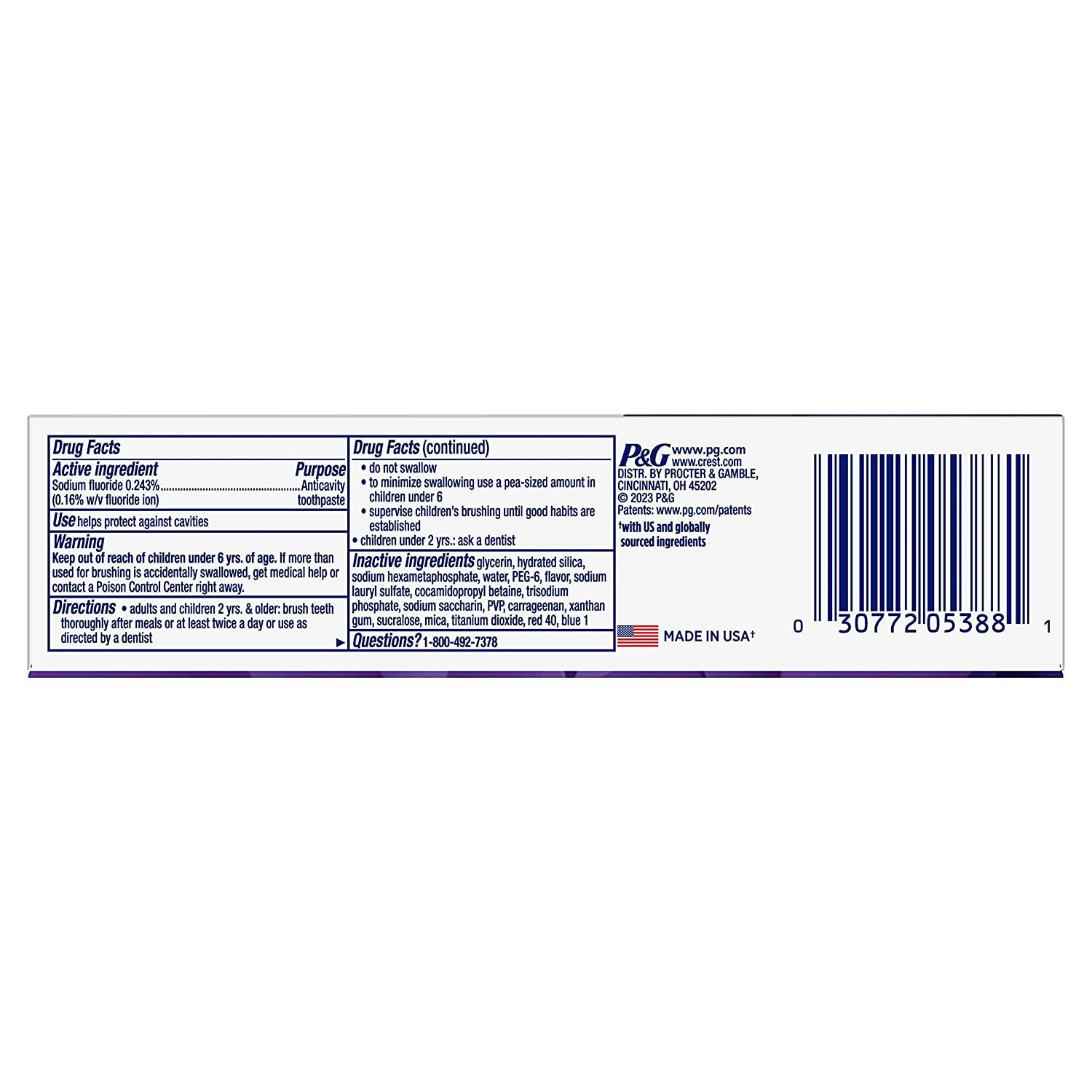 Crest 3D White Brilliance Teeth Whitening Toothpaste Luminous Purple 3. ...