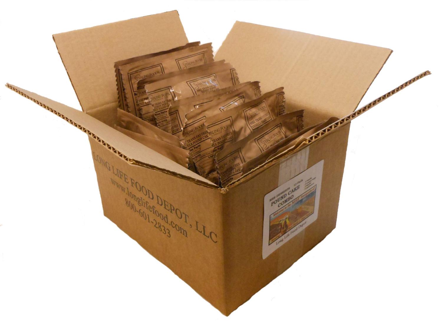 MRE Pound Cake Combo - 12 Pack: Convenient and Delicious Meal Ready-to ...