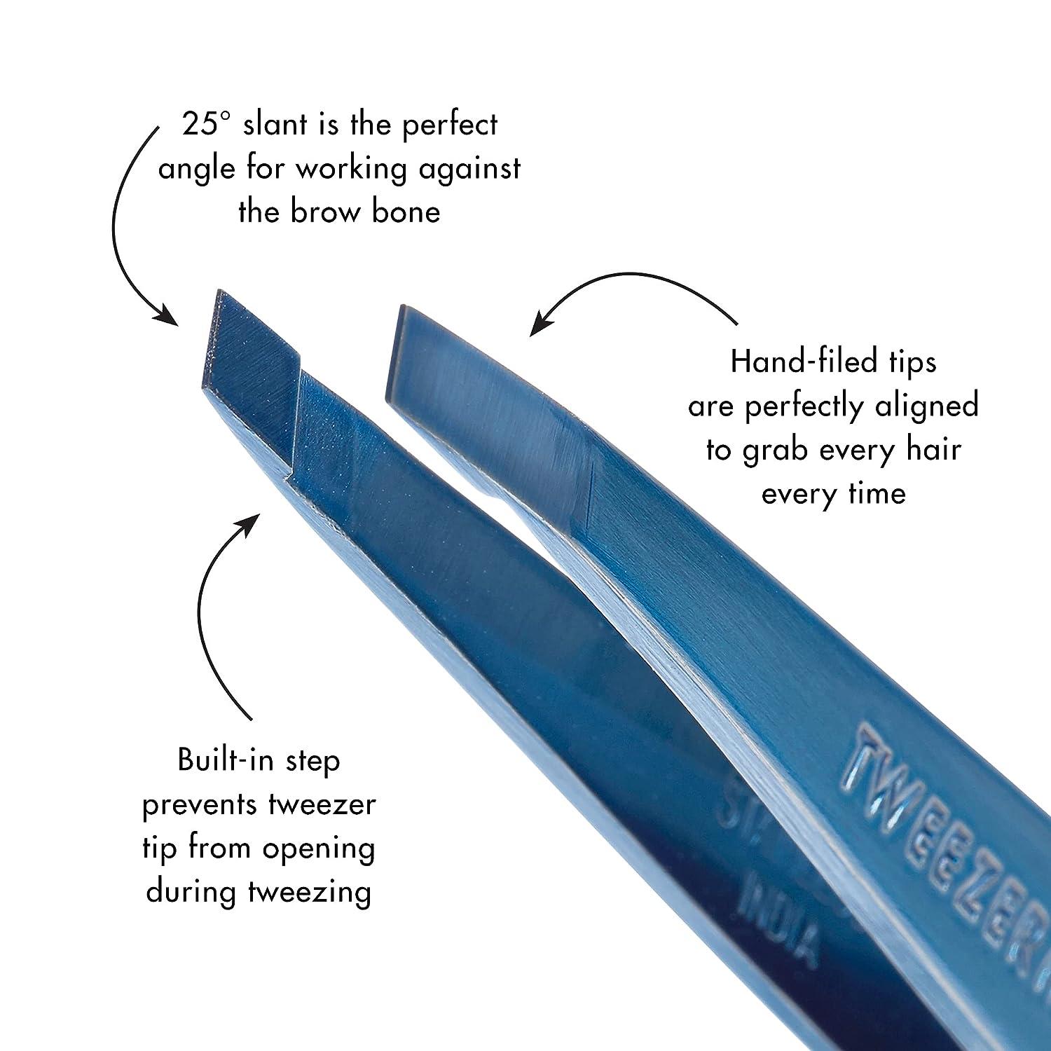 Tweezerman Slant Tweezer - Bell Bottom Blue | Precision Eyebrow Tool ...