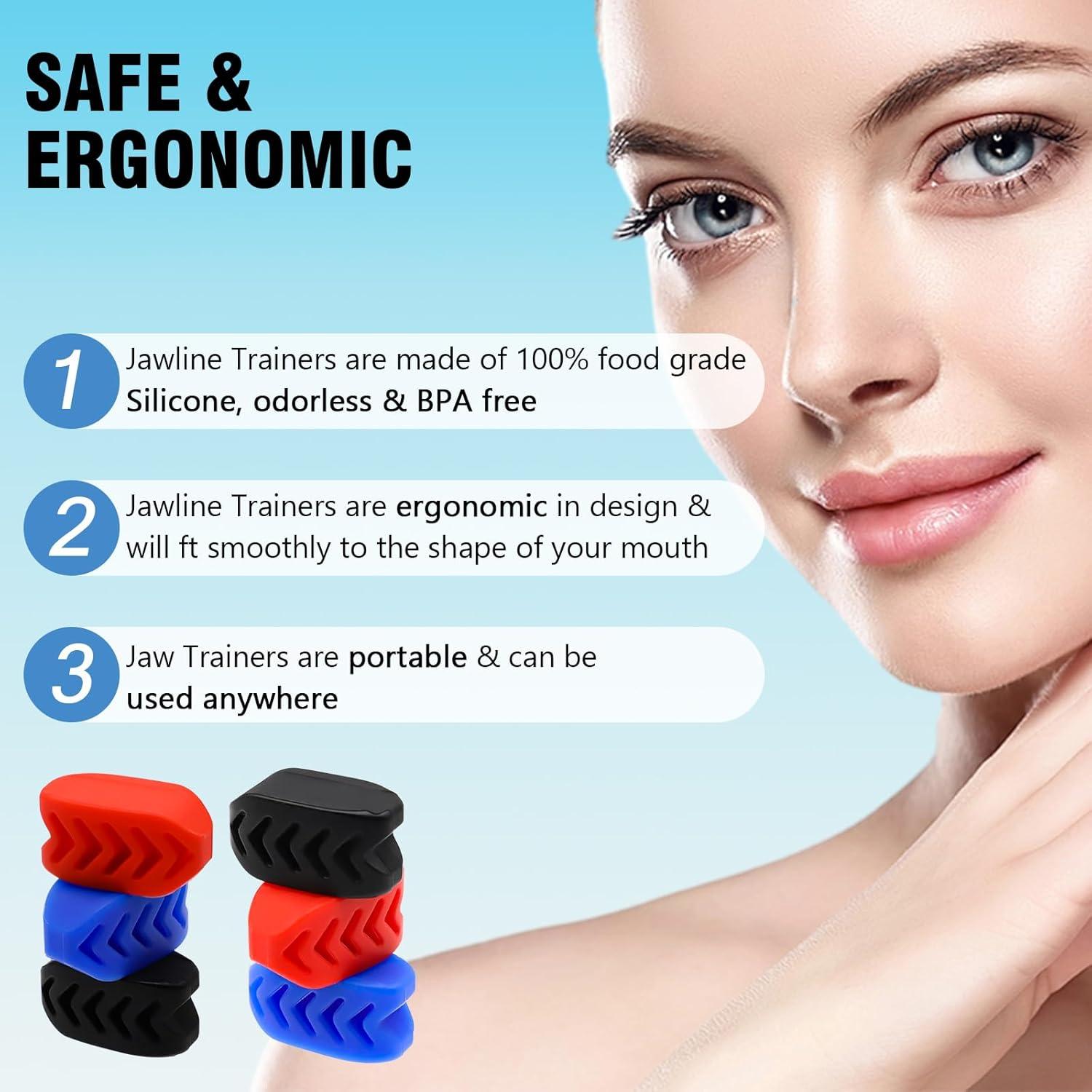 Jawline Trainer Set - 6-Piece Jaw Coach for Men & Women | Double Chin ...