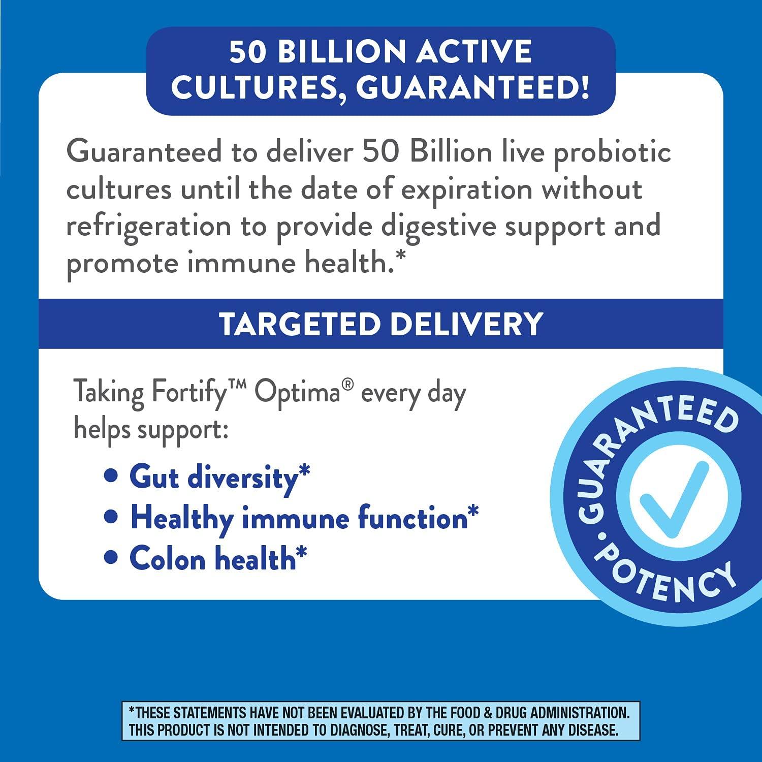 Nature's Way Fortify Optima 50 Billion Daily Probiotic - Supports ...