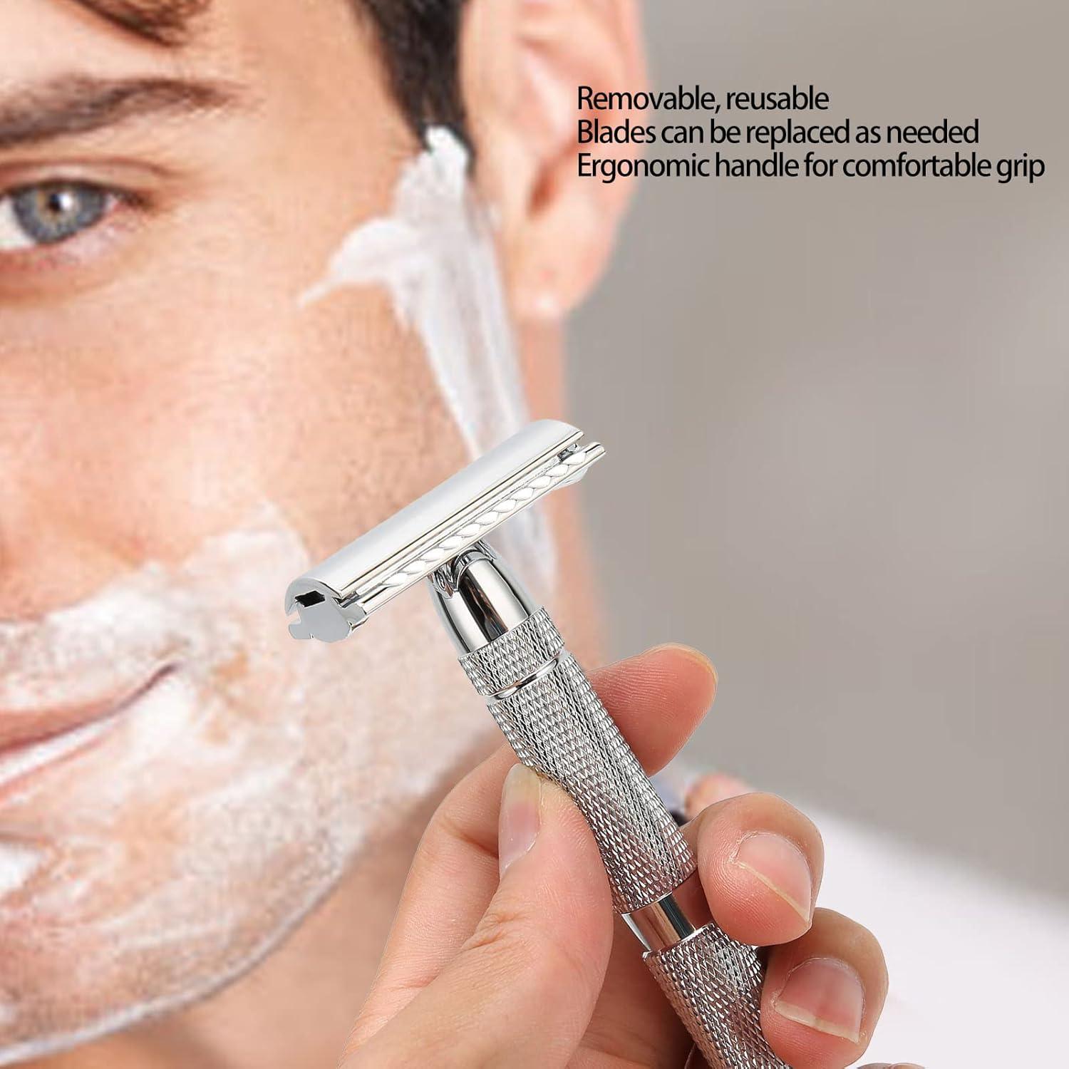Manual Safety Razor | Ergonomic Rust-Proof Hand Razor for Travel ...