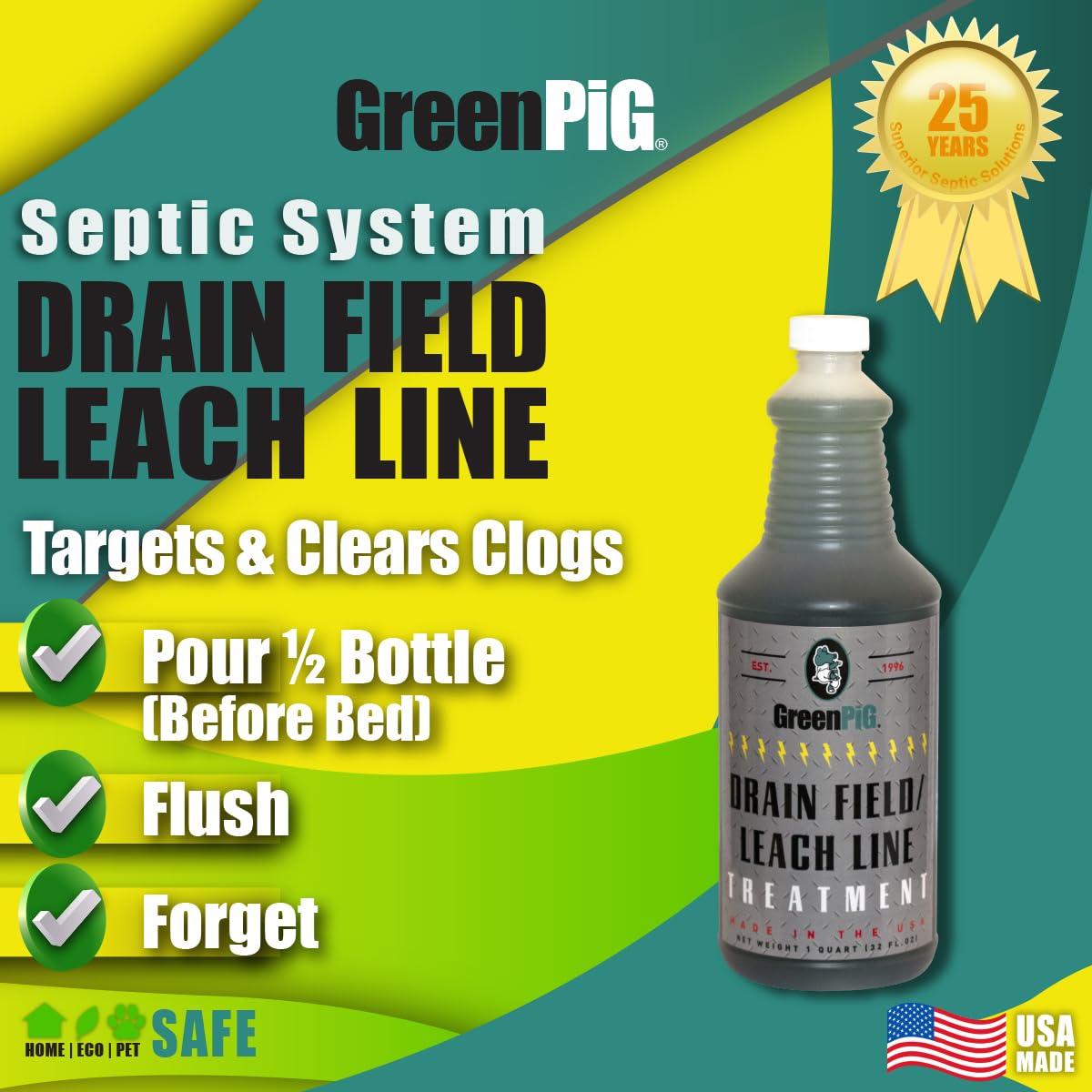 Buy GREEN PIG Drain and Leach Field Treatment - Fast Clog Clearance ...